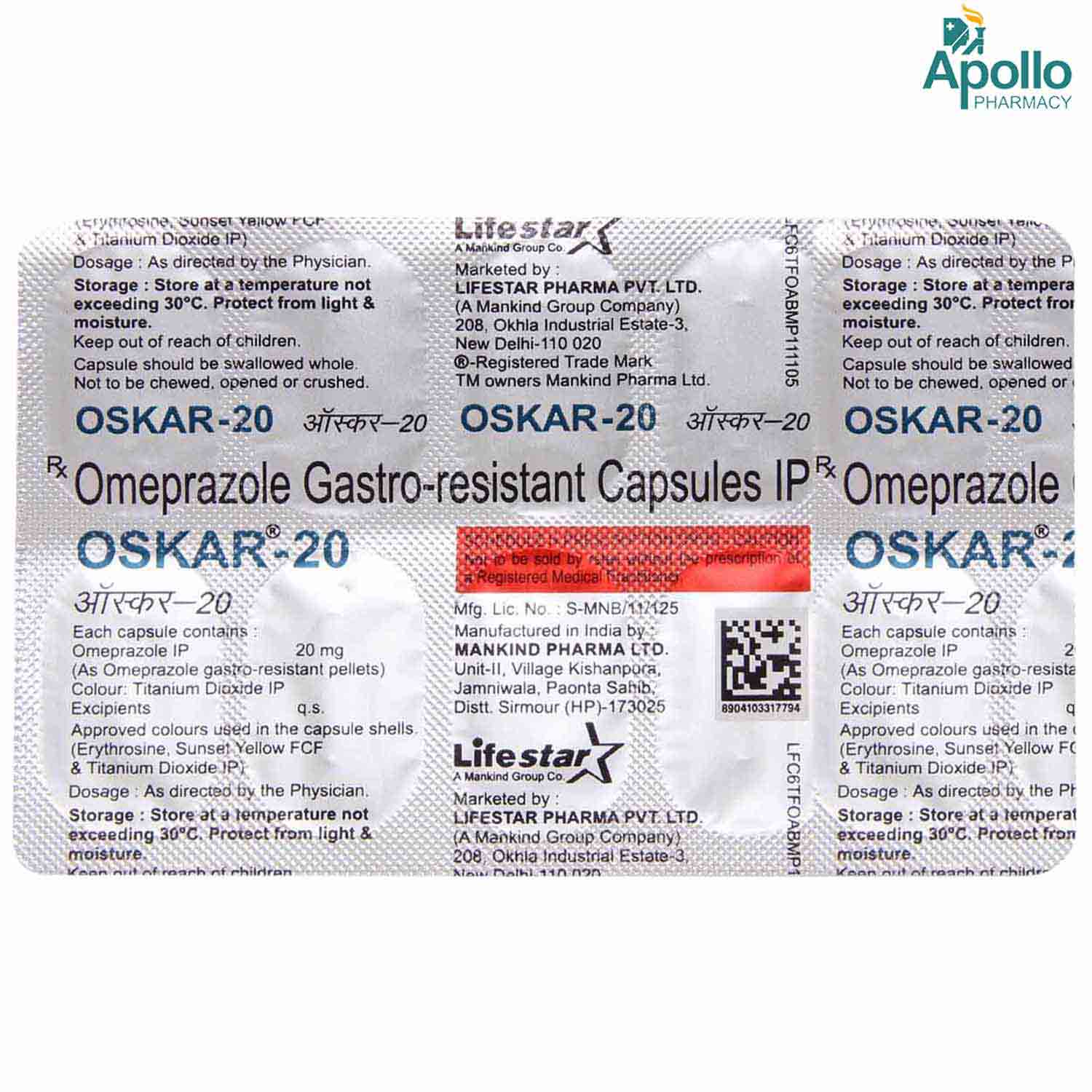Oskar 20 mg Tablet 10's Price, Uses, Side Effects, Composition - Apollo ...