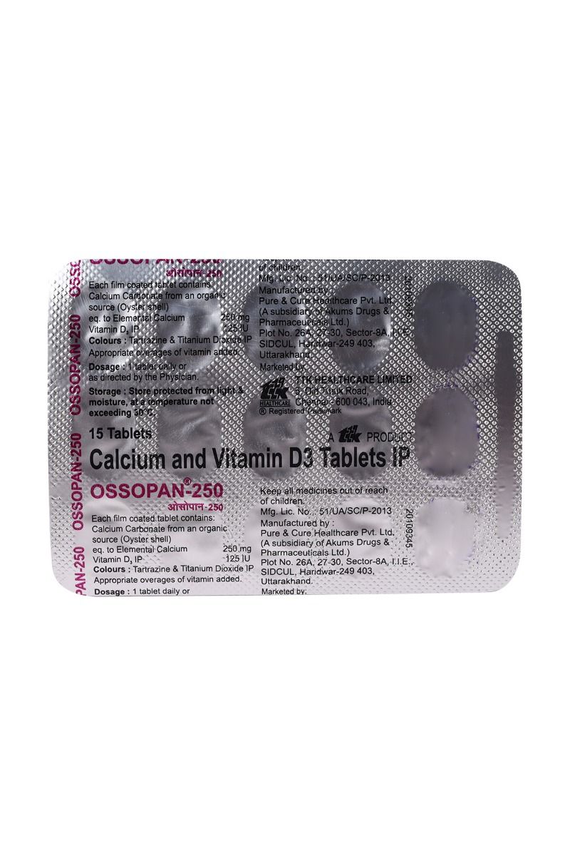 Ossopan-250 Tablet 15's Price, Uses, Side Effects, Composition - Apollo ...