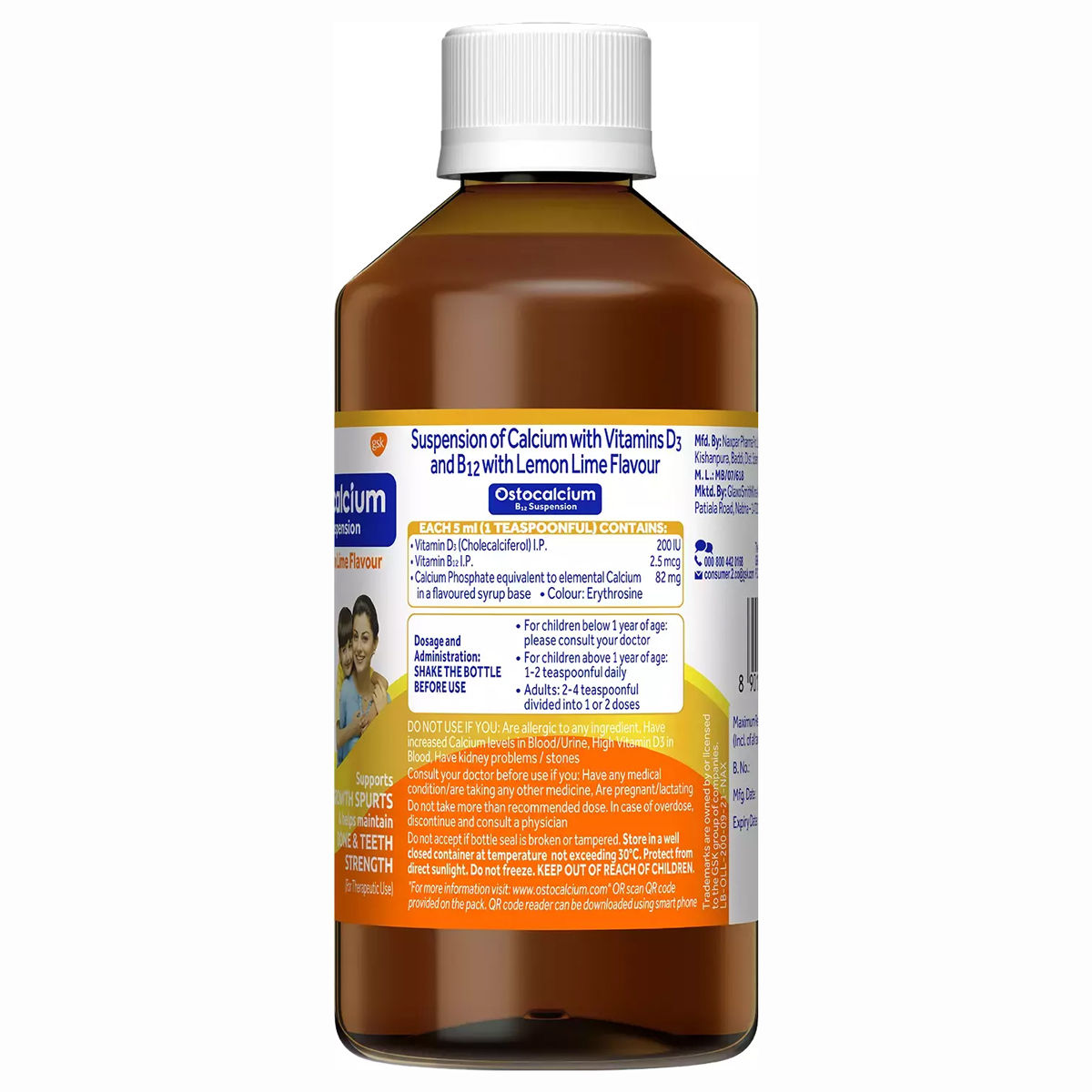 Ostocalcium Lemon Lime Flavour Syrup, 200 ml Price, Uses, Side Effects ...