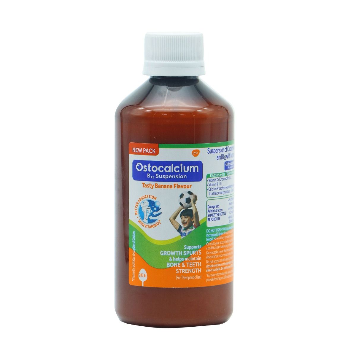 Ostocalcium B12 Banana Flavoured Syrup, 200 ml Price, Uses, Side ...