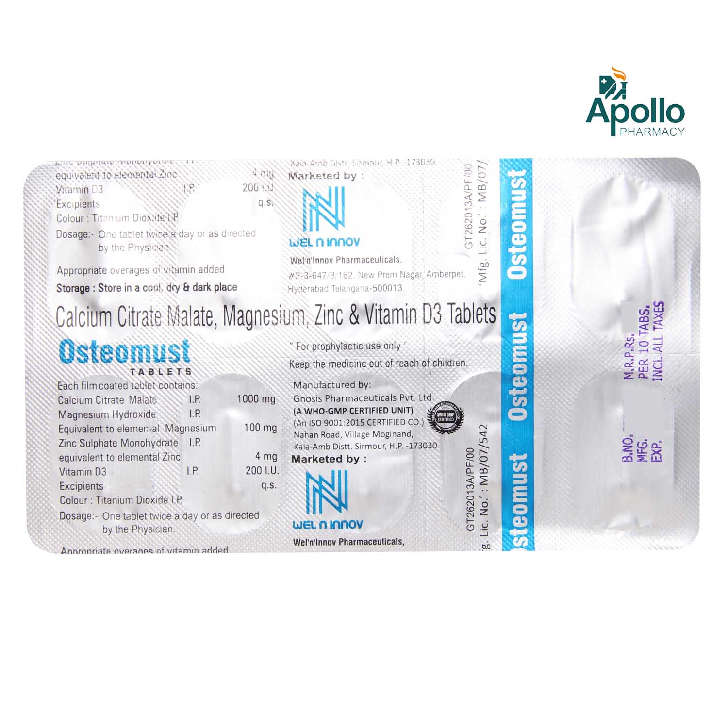 Osteomust Tablet 10's Price, Uses, Side Effects, Composition - Apollo ...