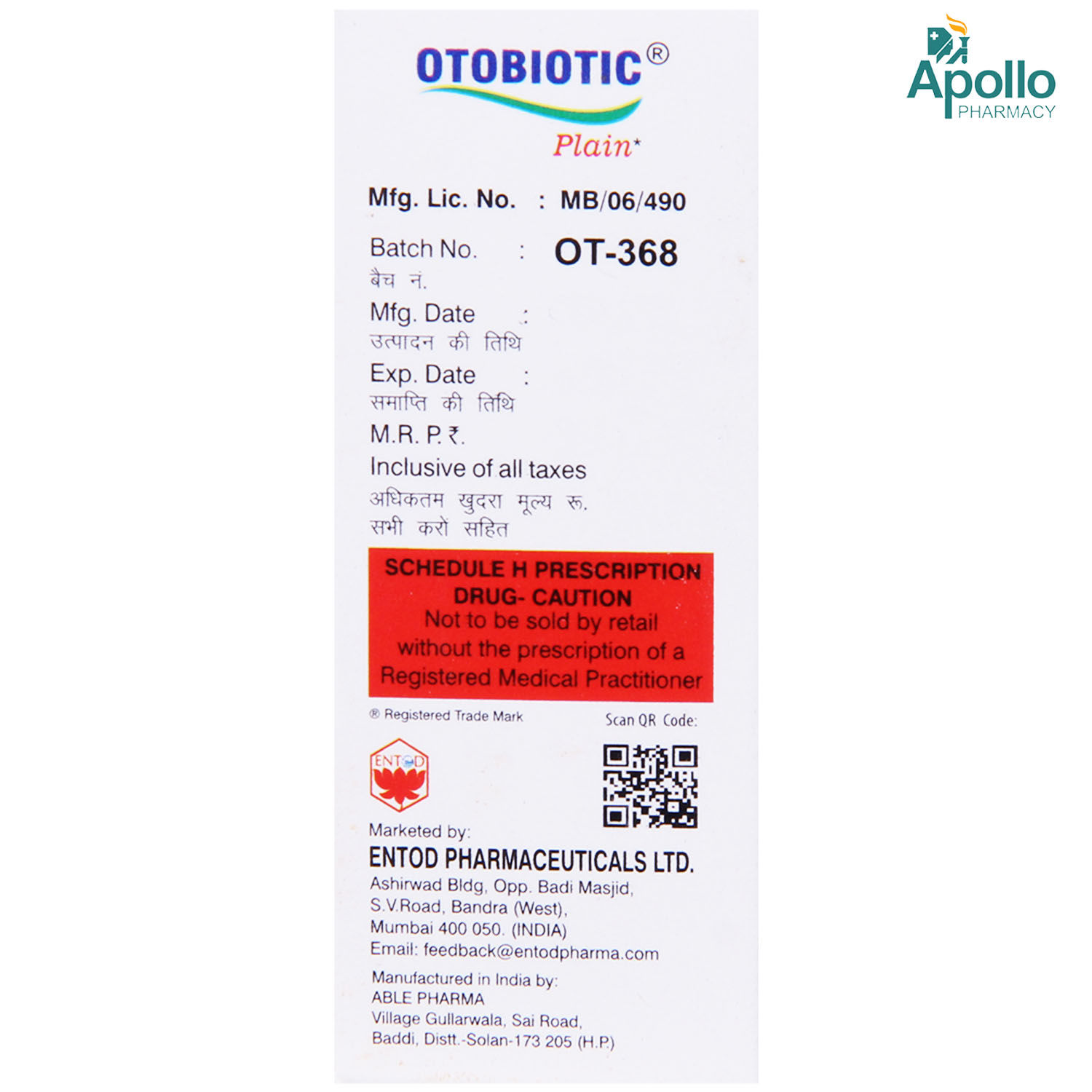 OTOBIOTIC DROPS 5ML Price, Uses, Side Effects, Composition - Apollo ...