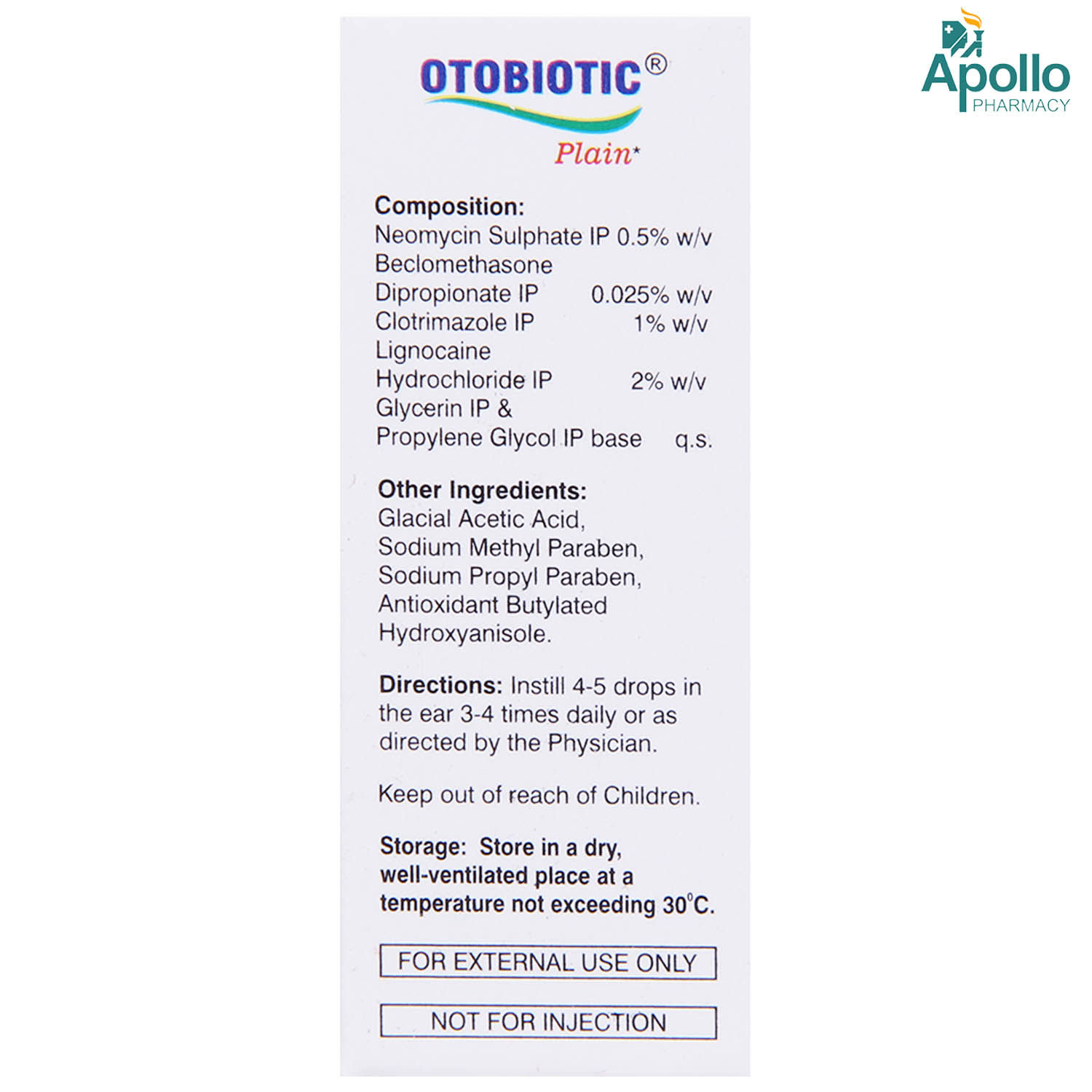 OTOBIOTIC DROPS 5ML Price, Uses, Side Effects, Composition - Apollo ...