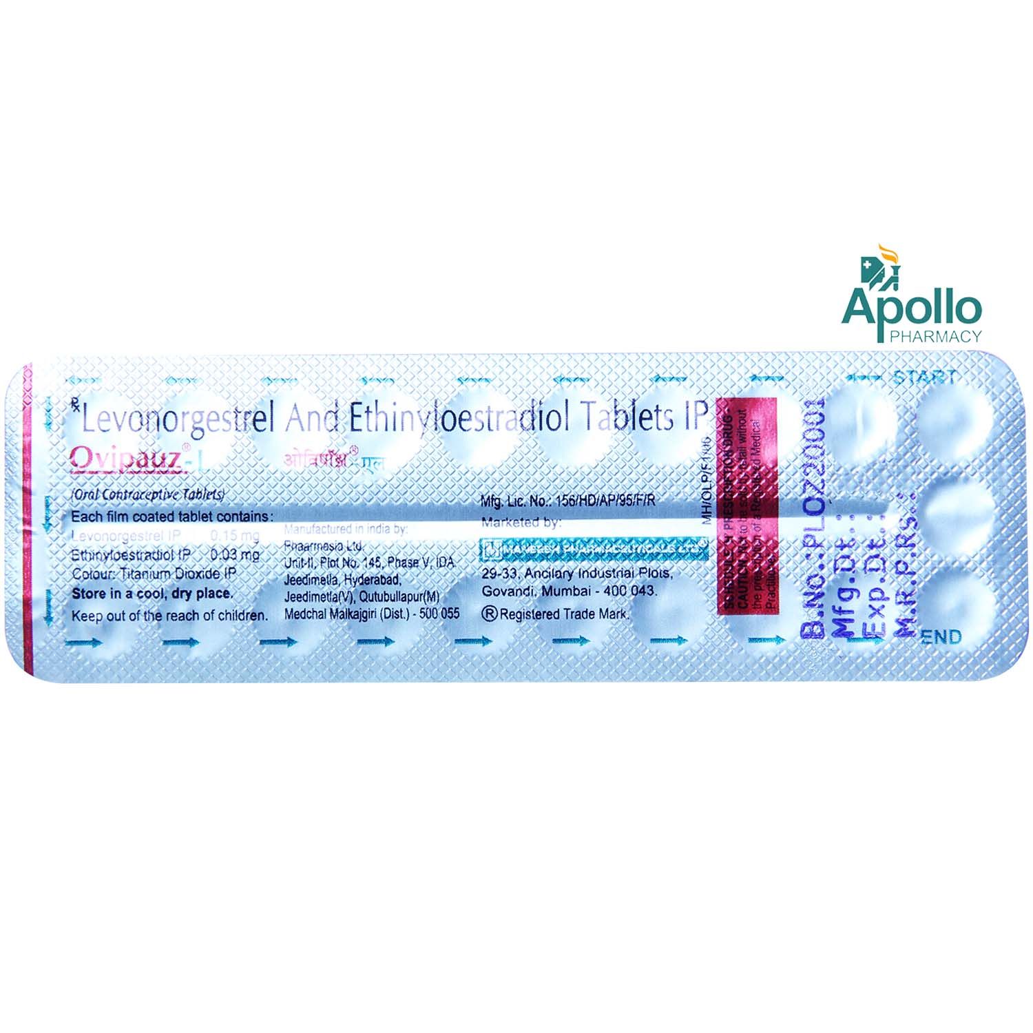 Ovipauz L Tablet 21's Price, Uses, Side Effects, Composition - Apollo ...