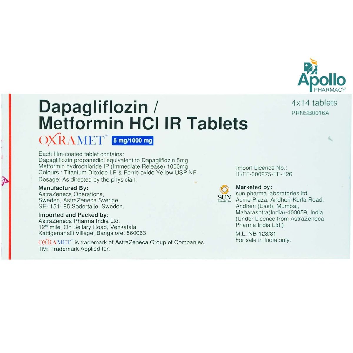 Oxramet 5 mg/1000 mg Tablet 14's Price, Uses, Side Effects, Composition ...
