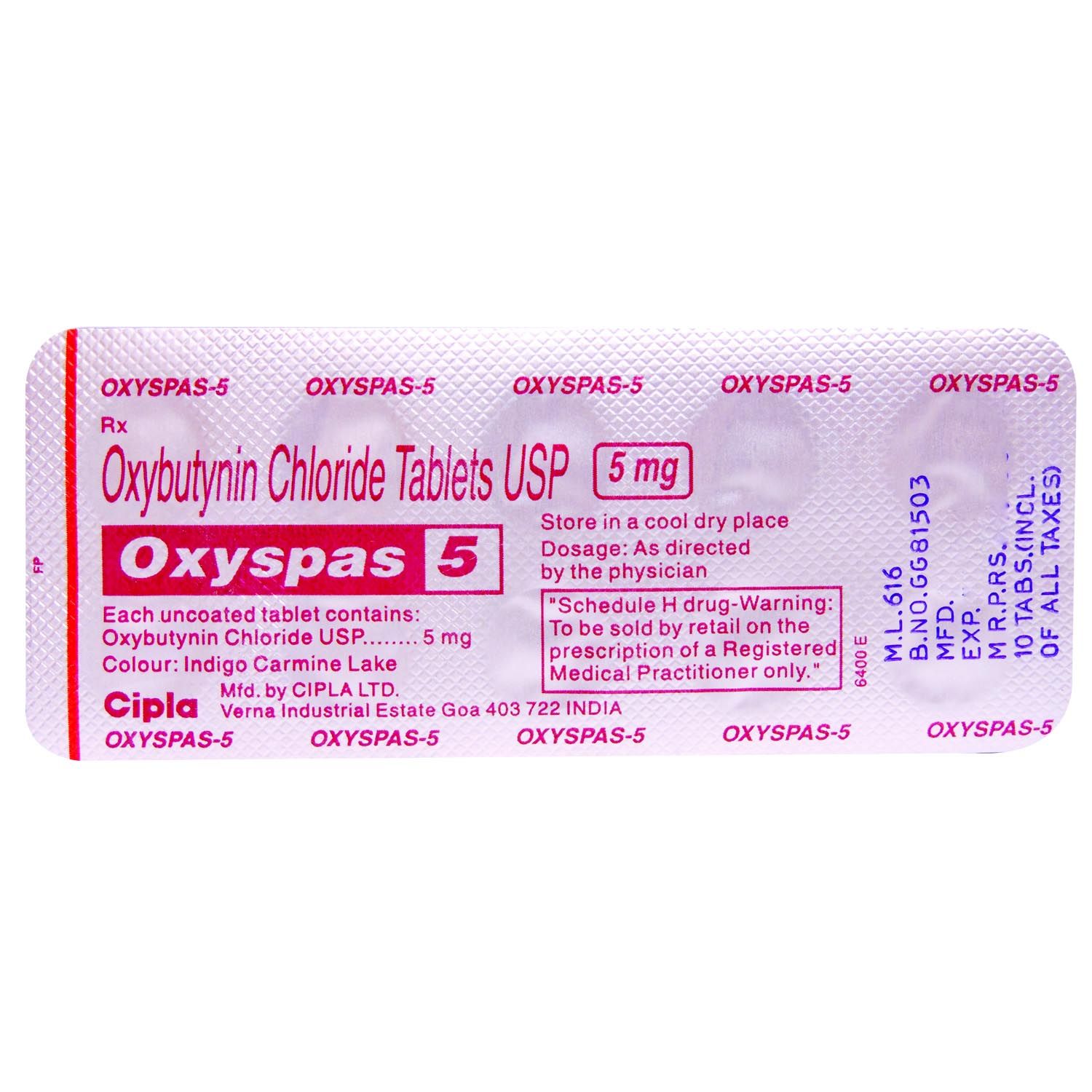 Oxyspas 5 Tablet 10's Price, Uses, Side Effects, Composition - Apollo ...
