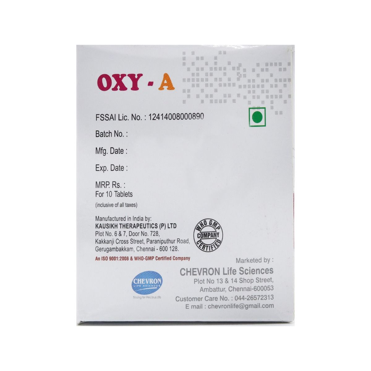 OXY A TABLET 10'S Price, Uses, Side Effects, Composition - Apollo Pharmacy
