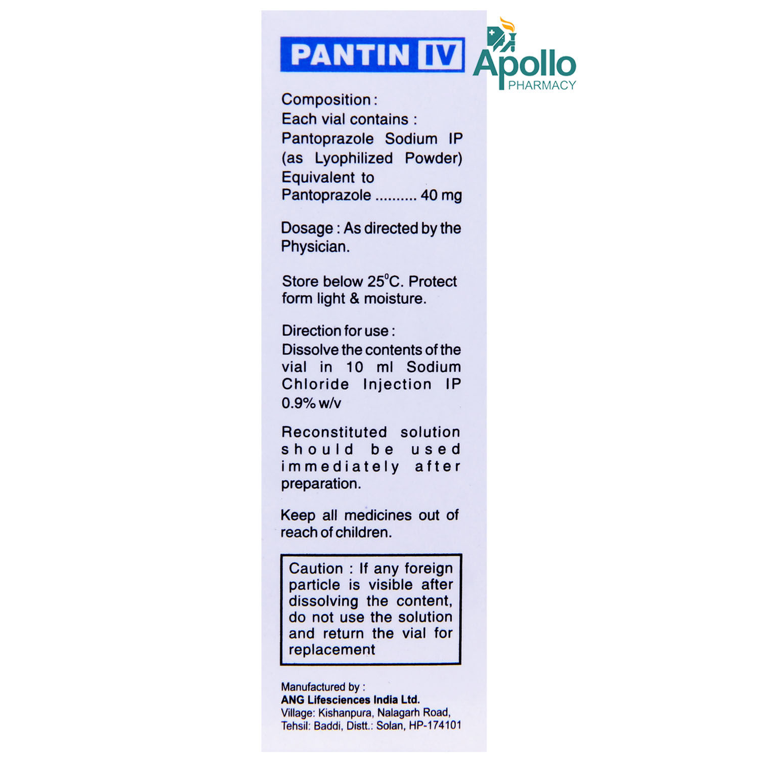PANTIN 40MG I.V INJECTION Price, Uses, Side Effects, Composition ...