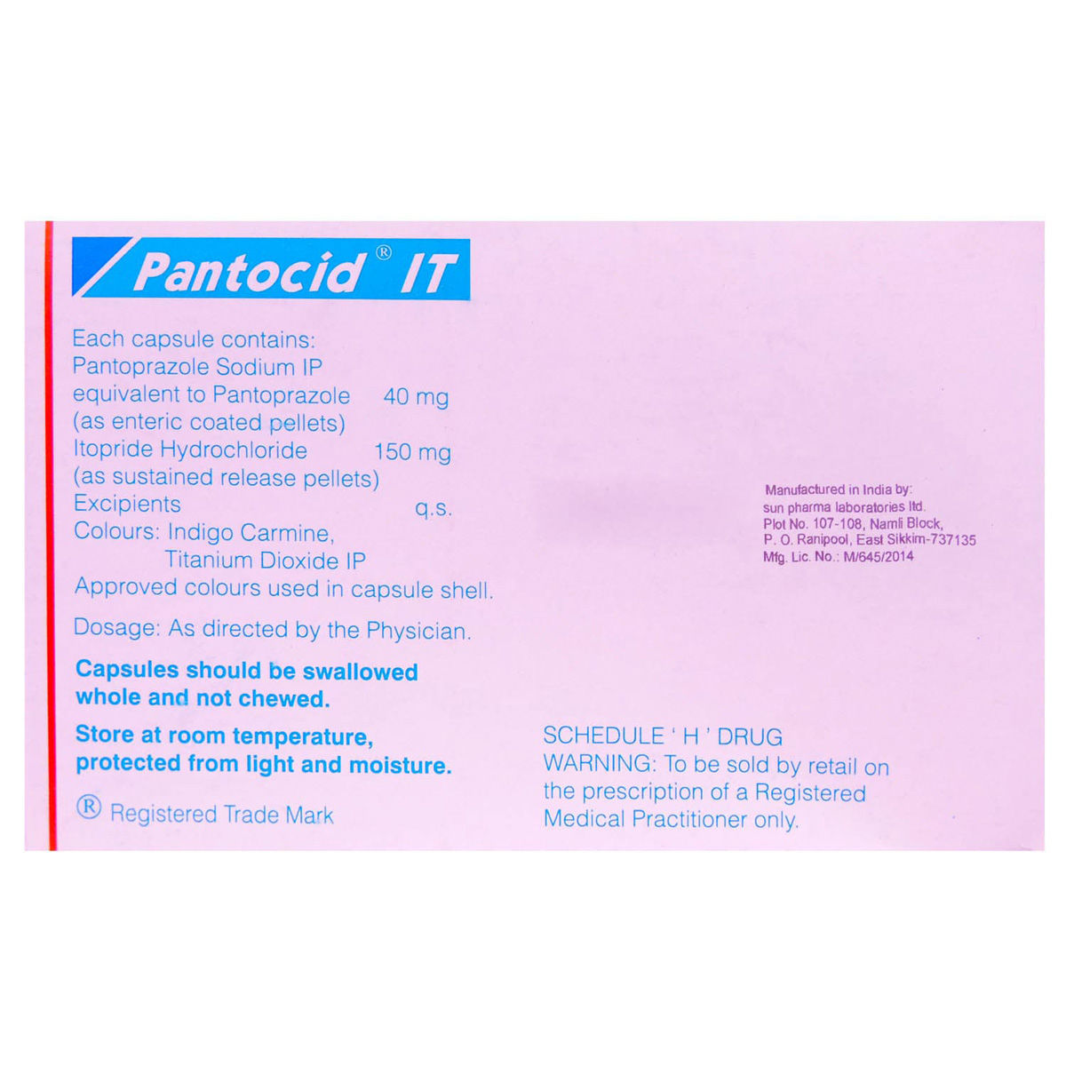 Pantocid IT Capsule 10's Price, Uses, Side Effects, Composition ...