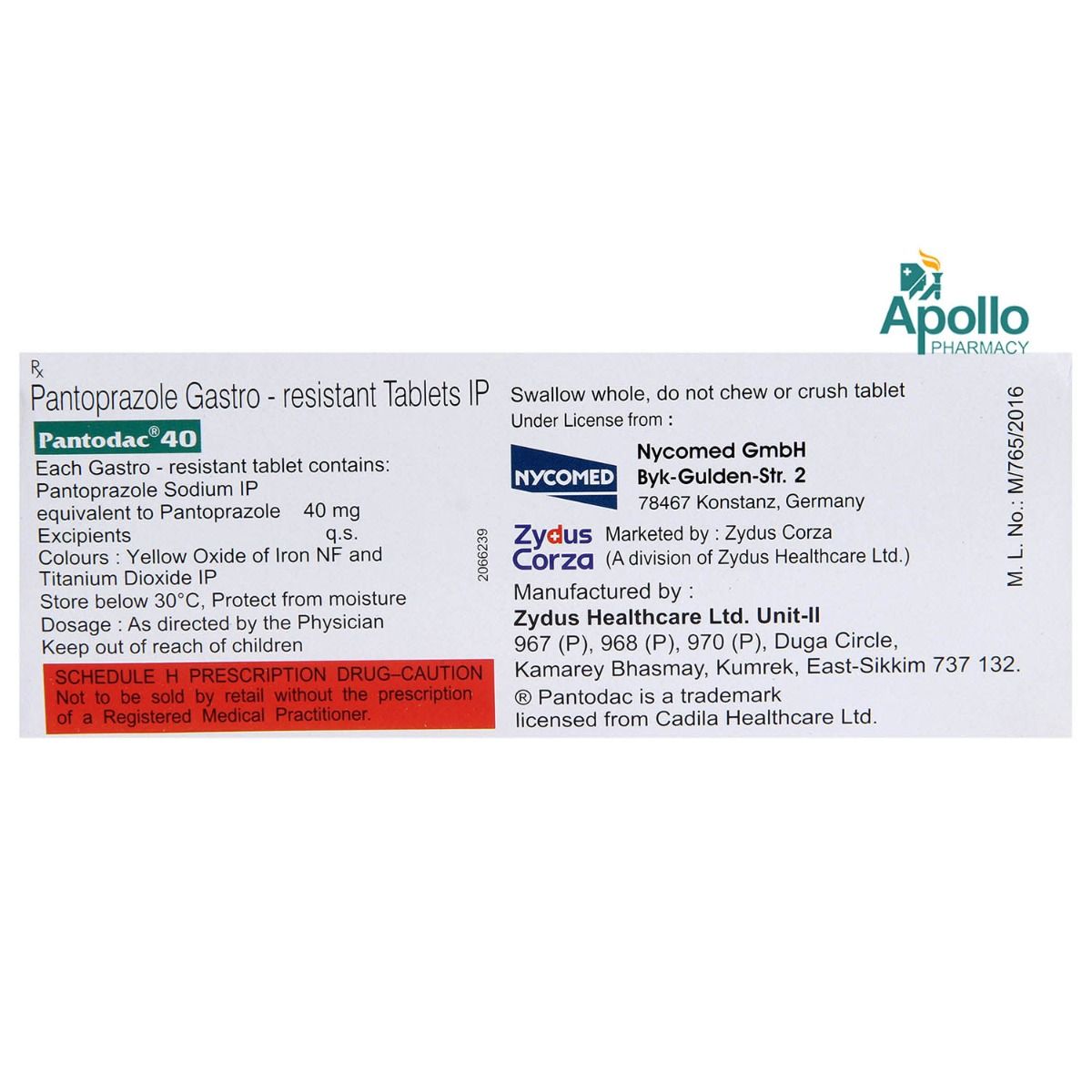 Pantodac 40 Tablet 15's Price, Uses, Side Effects, Composition - Apollo ...