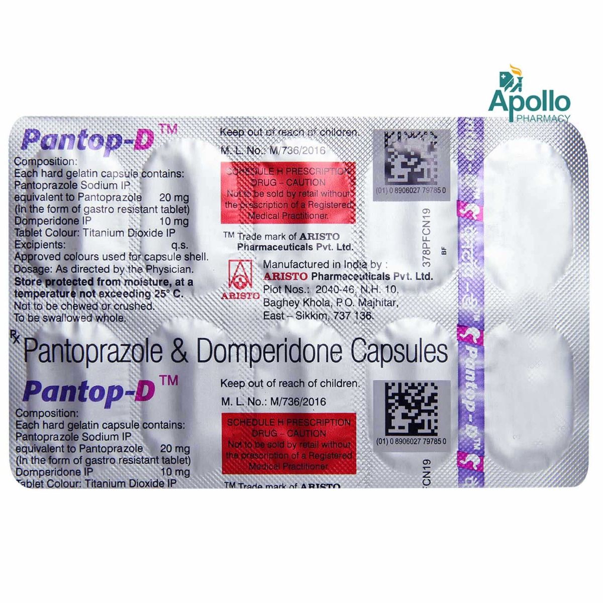 Pantop-D Capsule 10's Price, Uses, Side Effects, Composition - Apollo Pharmacy
