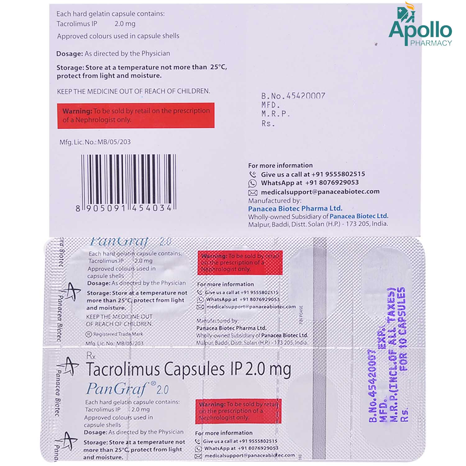 Pangraf 2 Capsule 10's Price, Uses, Side Effects, Composition - Apollo ...