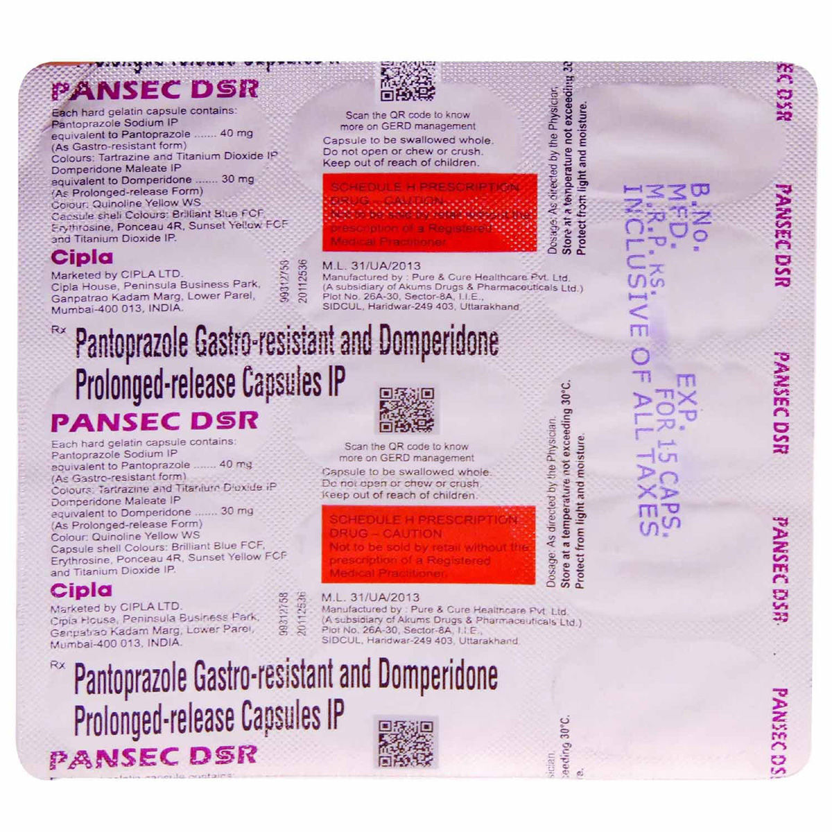 Pansec DSR Capsule 15's Price, Uses, Side Effects, Composition - Apollo ...