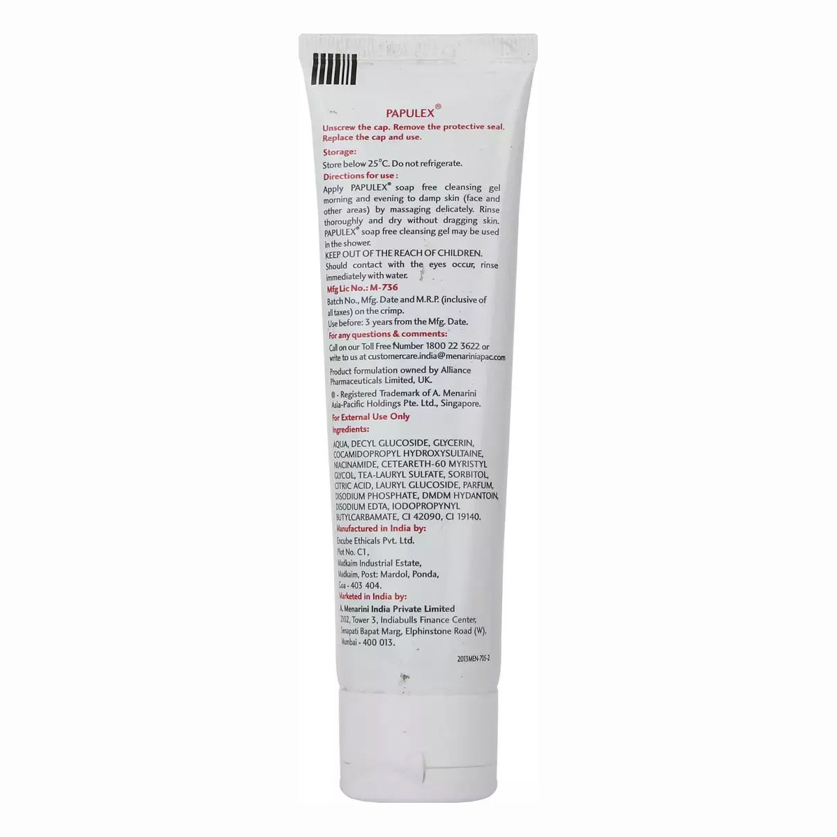 Papulex Soap Free Cleansing Gel, 100 ml Price, Uses, Side Effects ...
