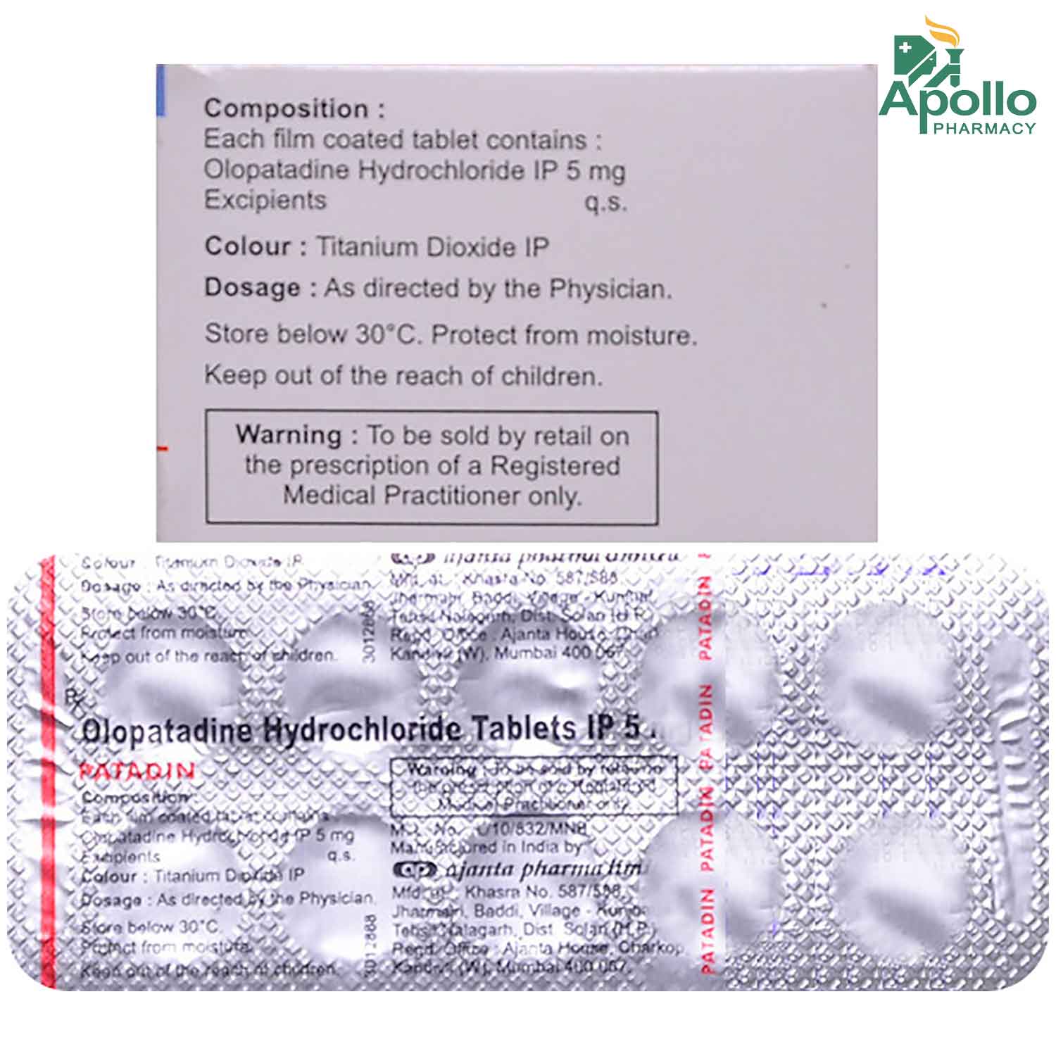 Patadin Tablet 10's Price, Uses, Side Effects, Composition - Apollo ...