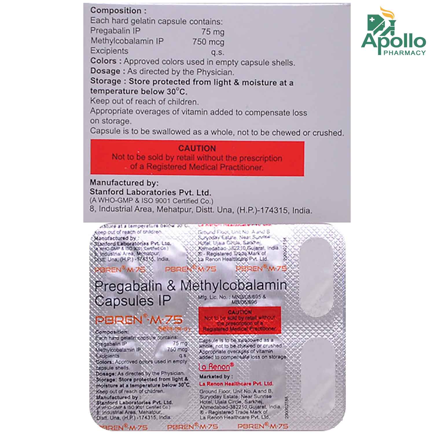 PBREN M 75 Capsule 10's Price, Uses, Side Effects, Composition - Apollo ...