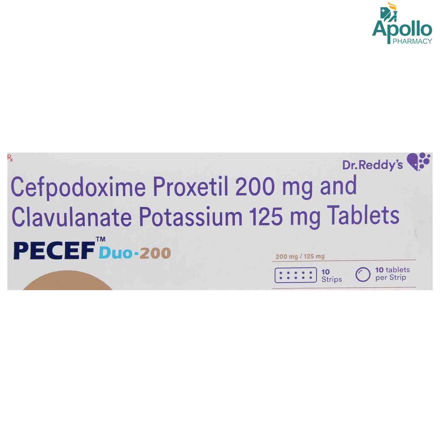 Pecef Duo-200 Tablet 10's Price, Uses, Side Effects, Composition ...