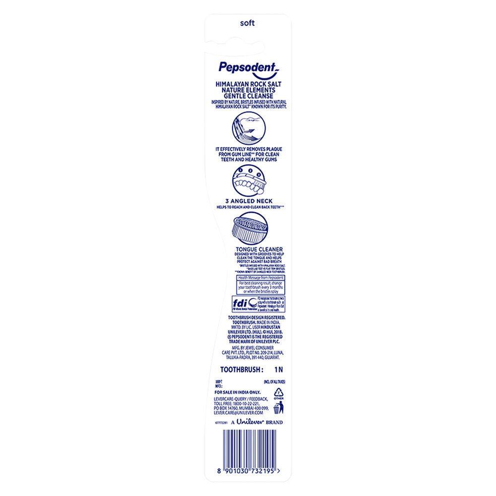 Pepsodent Himalayan Rock Salt Gentle Cleanse Soft Toothbrush, 1 Count ...