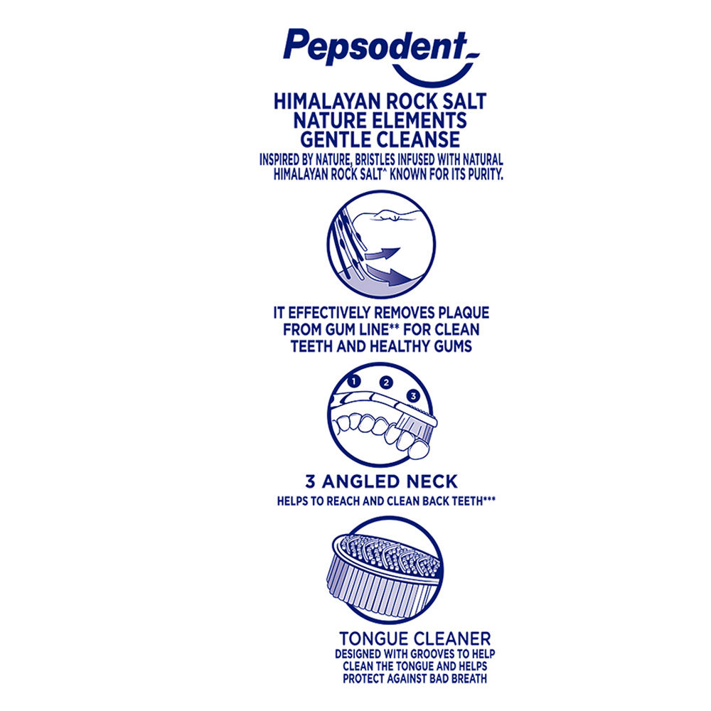 Pepsodent Himalayan Rock Salt Gentle Cleanse Soft Toothbrush, 1 Count ...