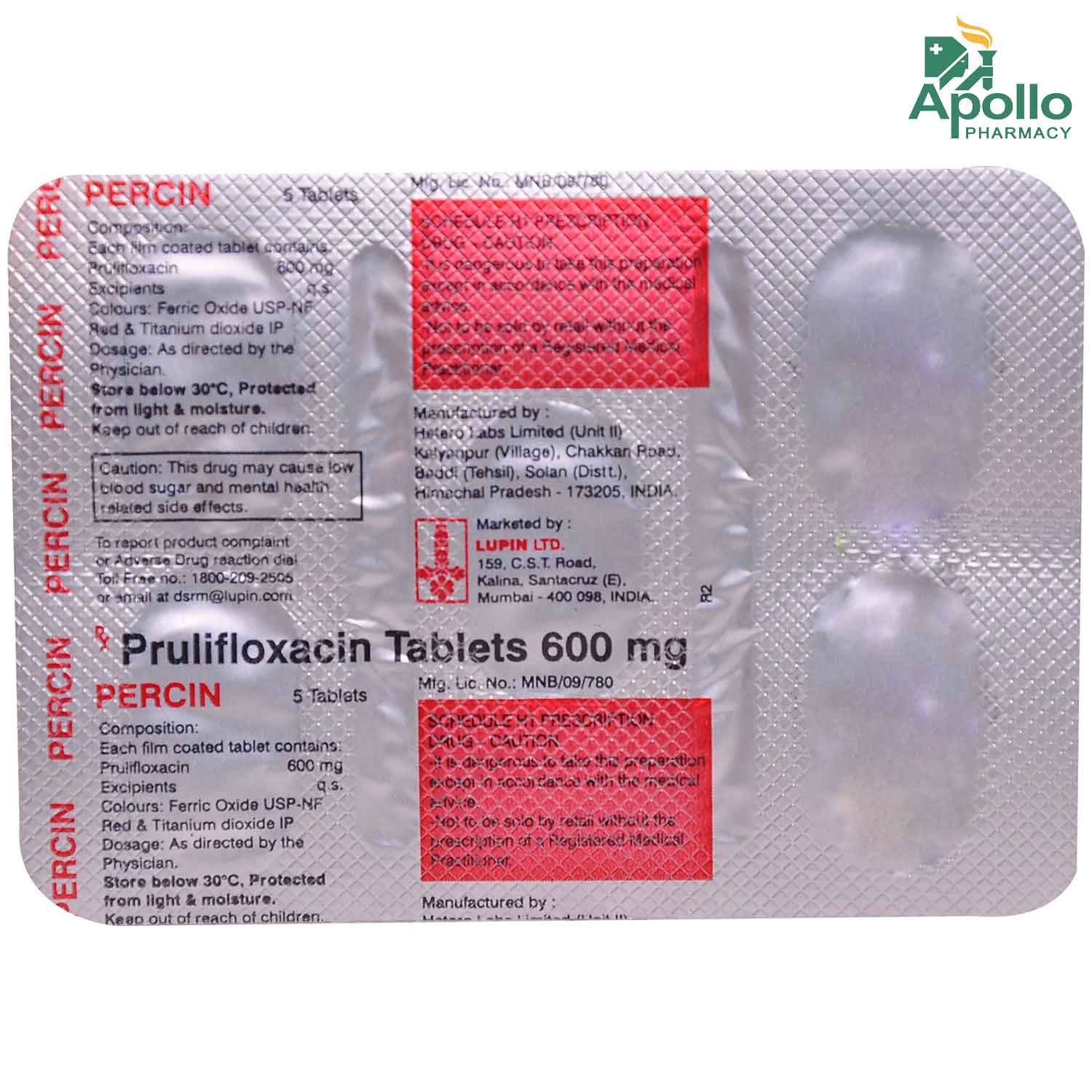 Percin Tablet 5's Price, Uses, Side Effects, Composition - Apollo Pharmacy