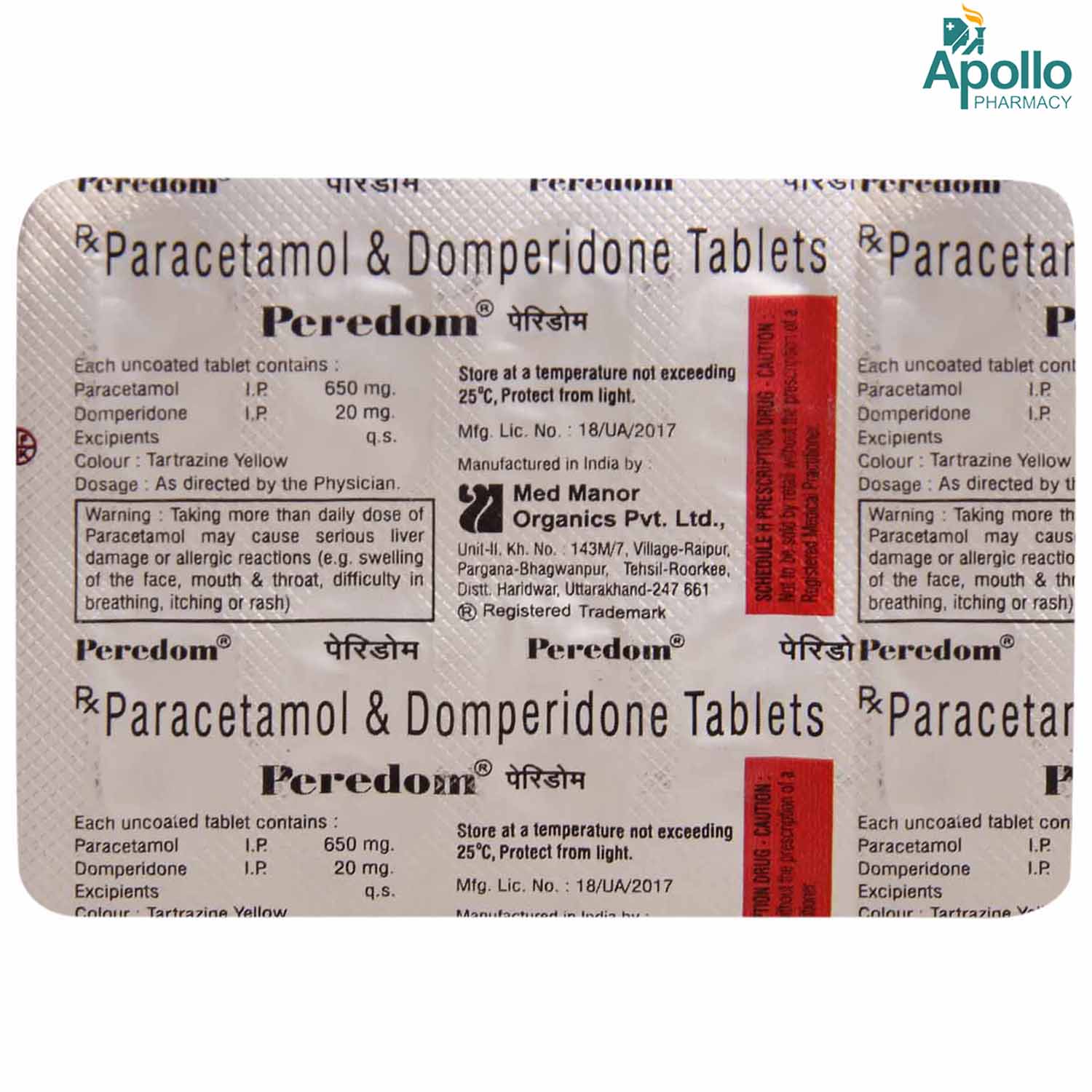 PEREDOM TABLET Price, Uses, Side Effects, Composition - Apollo Pharmacy