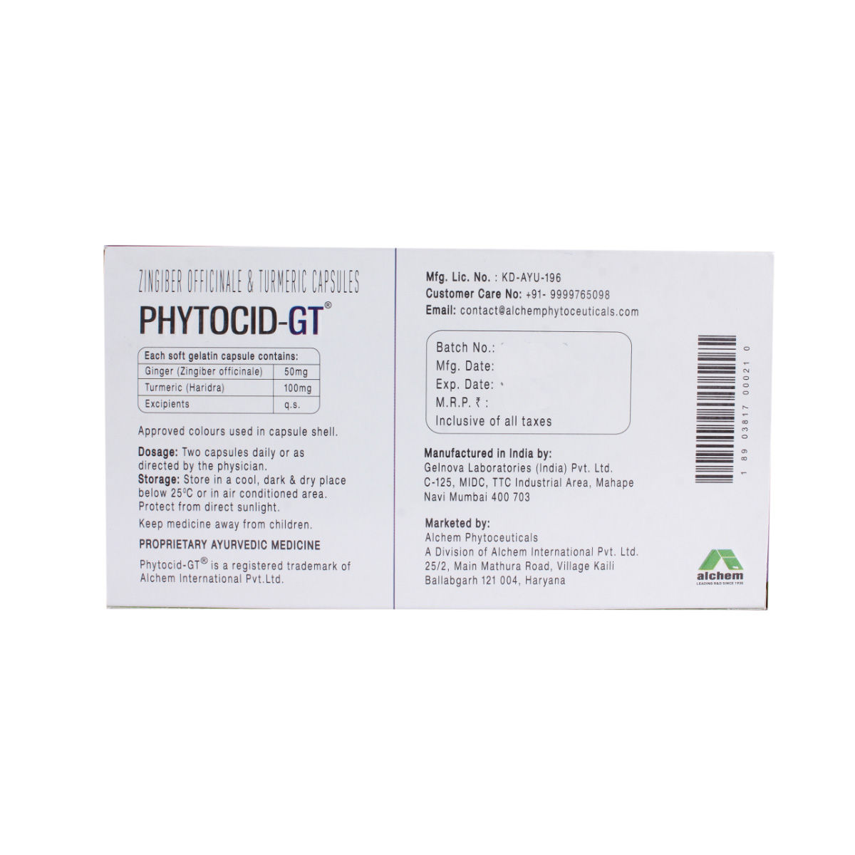 Phytocid-Gt Tab Price, Uses, Side Effects, Composition - Apollo Pharmacy