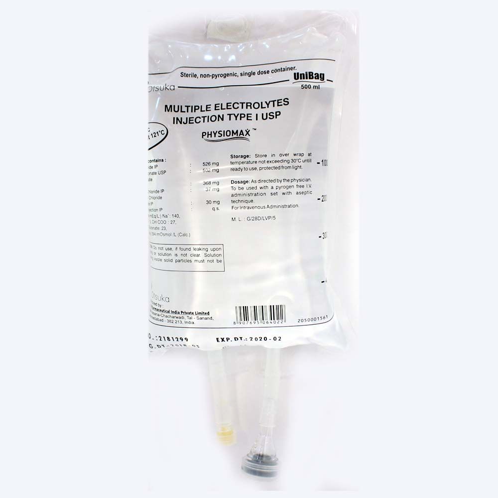 Physiomax 500ml Unibag Inj (Otsuka) Price, Uses, Side Effects ...