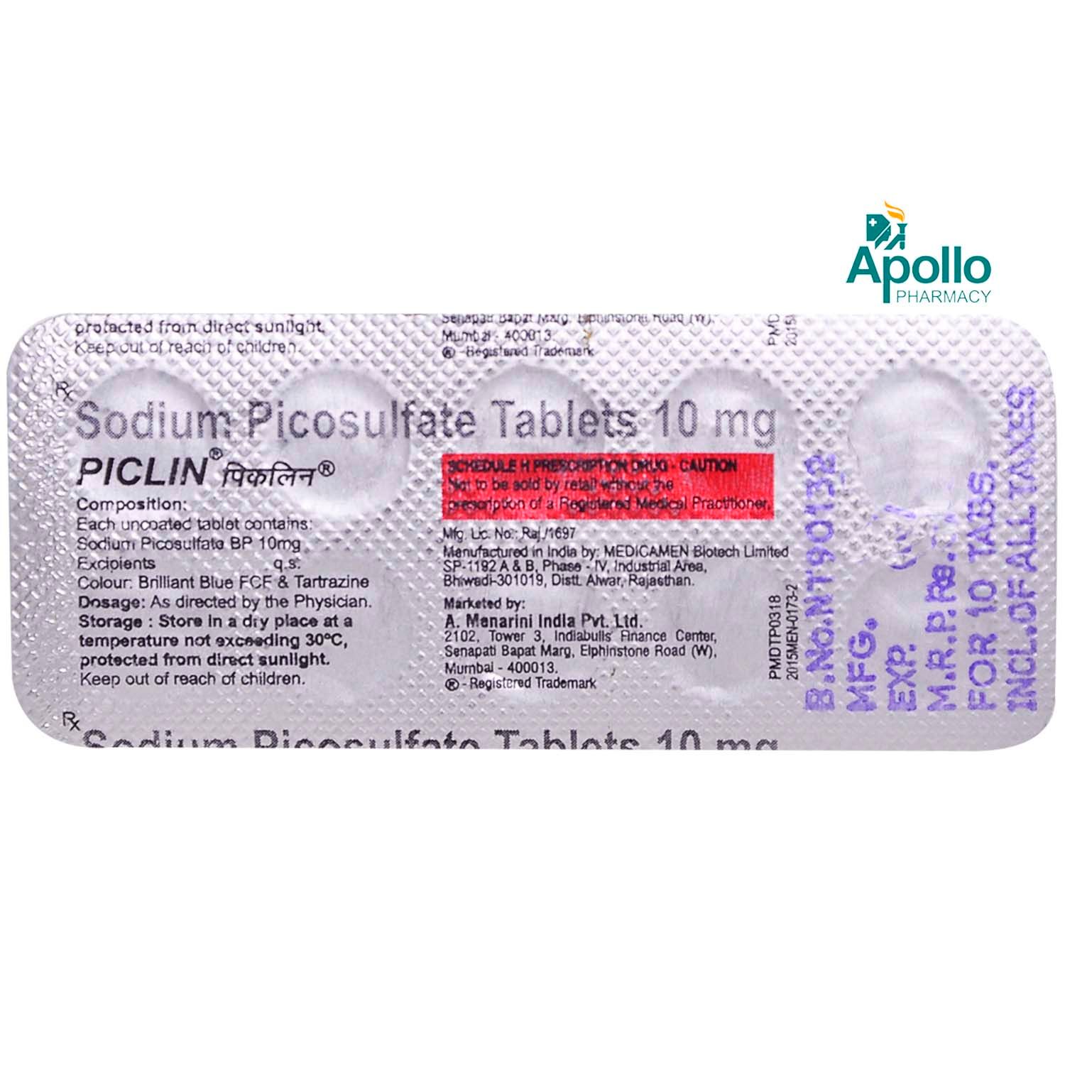 Piclin Tablet 10's Price, Uses, Side Effects, Composition - Apollo Pharmacy