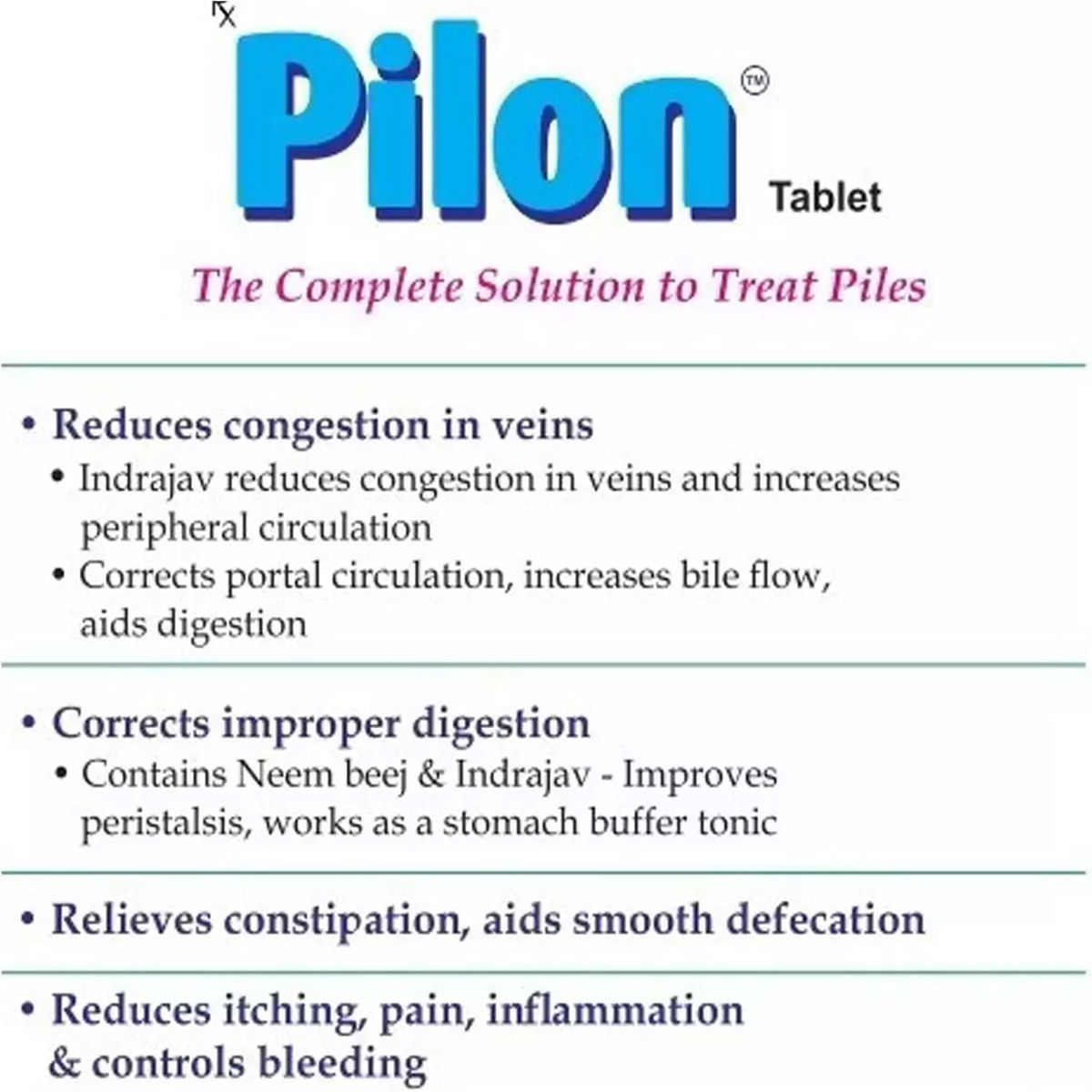 Pilon, 20 (2 x 10) Tablets Price, Uses, Side Effects, Composition ...