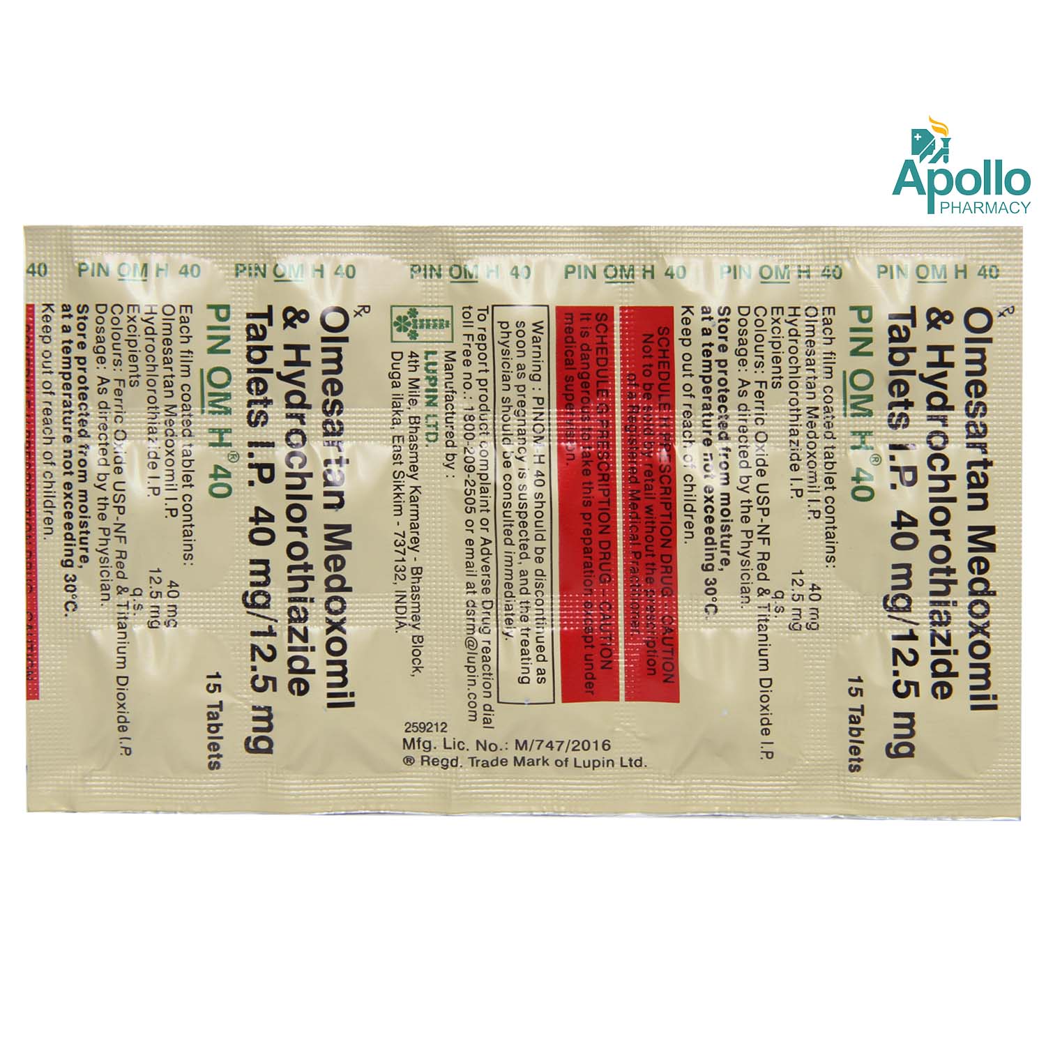 Pinom H 40 Tablet 15's Price, Uses, Side Effects, Composition - Apollo ...
