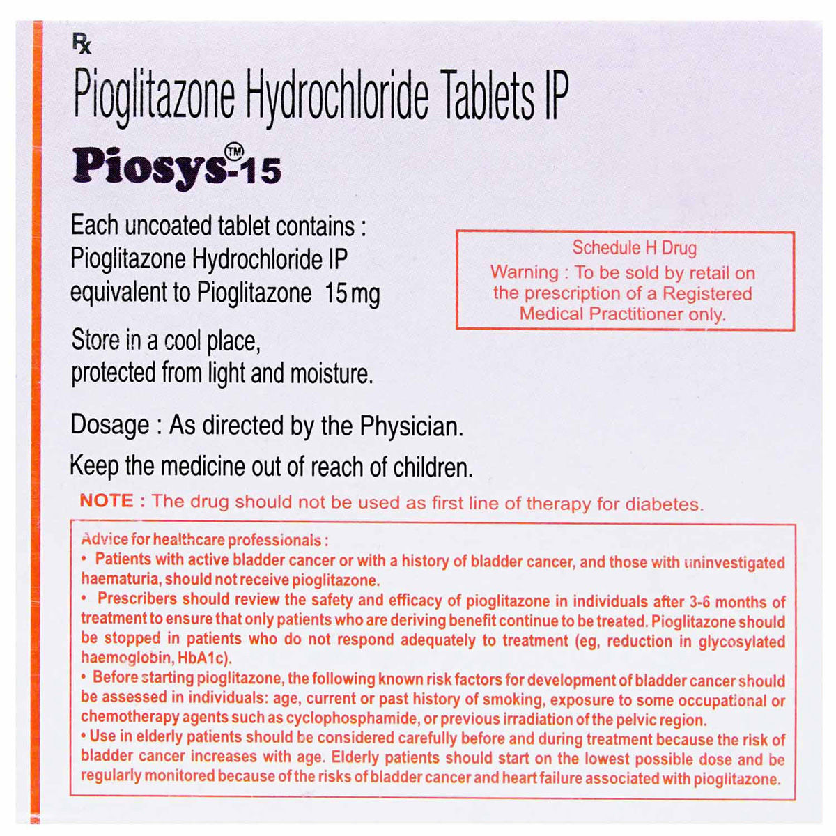Piosys-15 Tablet 30's Price, Uses, Side Effects, Composition - Apollo ...