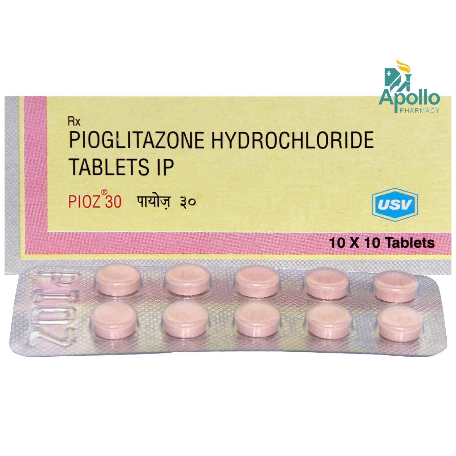 Pioz 30 Tablet 10's Price, Uses, Side Effects, Composition - Apollo ...