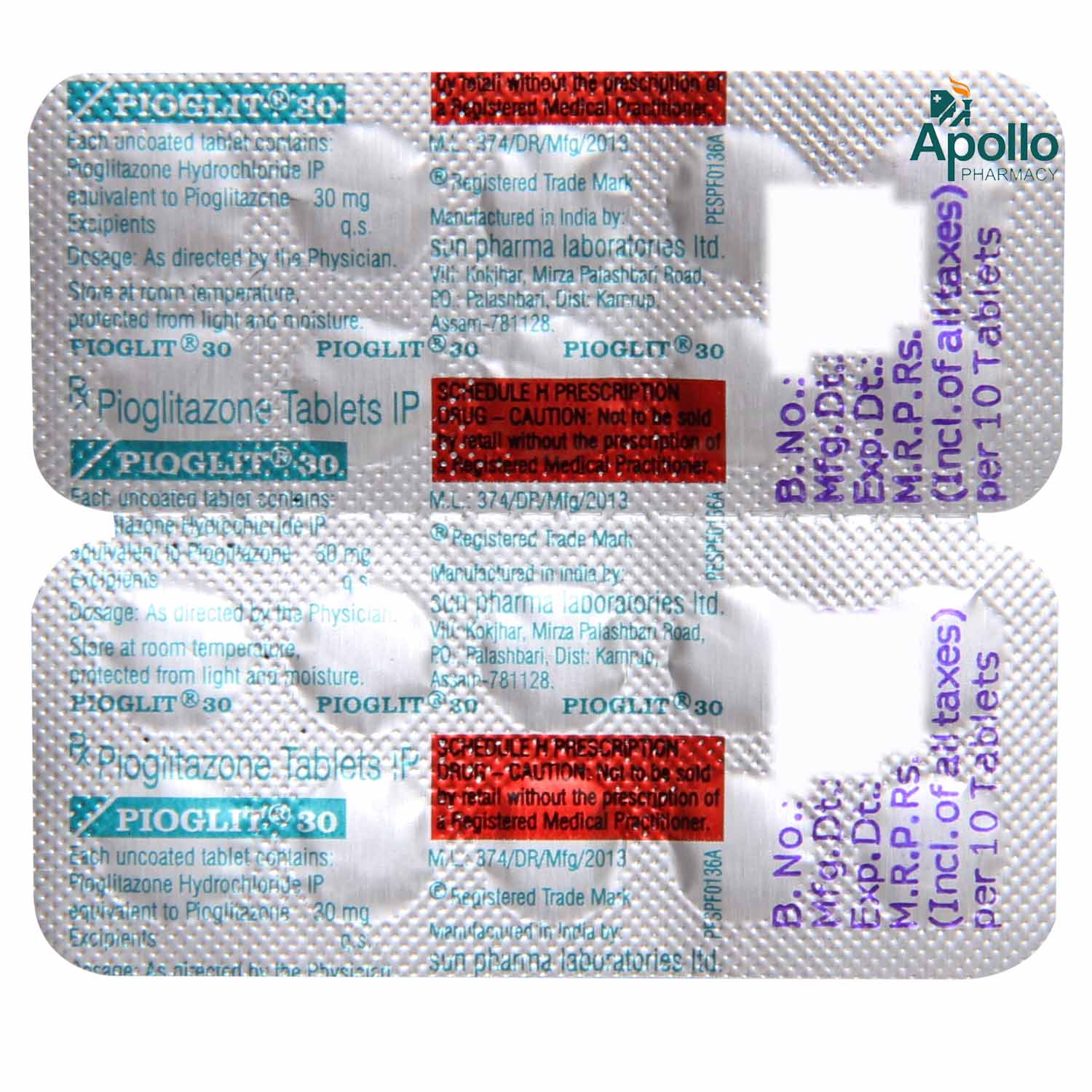 PIOGLIT 30MG TABLET Price, Uses, Side Effects, Composition - Apollo ...