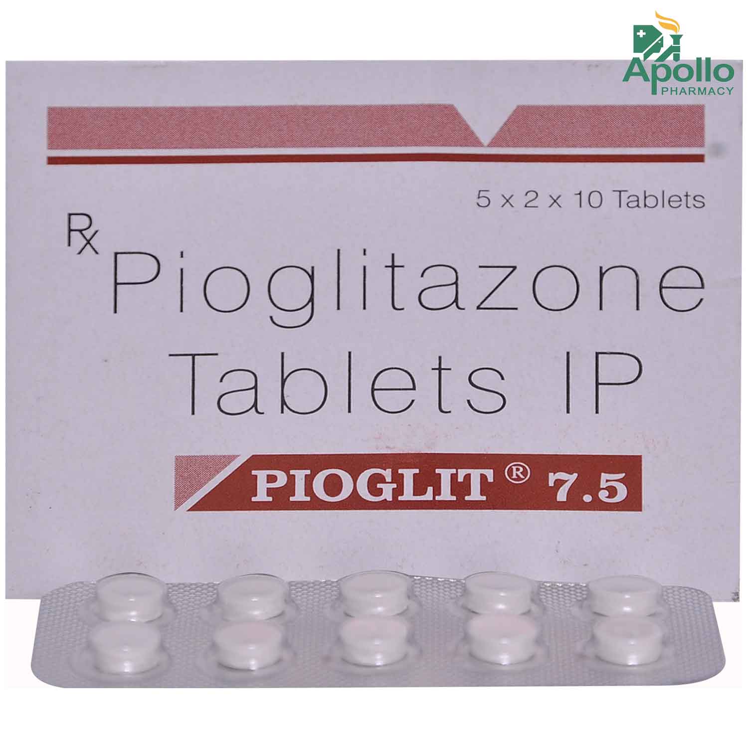 Pioglit 7.5 Tablet 10's Price, Uses, Side Effects, Composition - Apollo ...