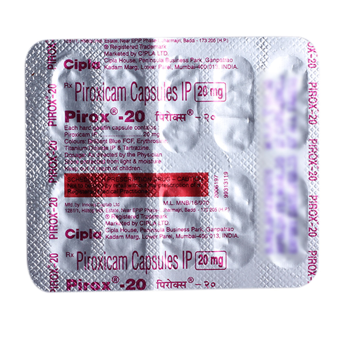 PIROX CAPSULE 20MG Price, Uses, Side Effects, Composition - Apollo Pharmacy