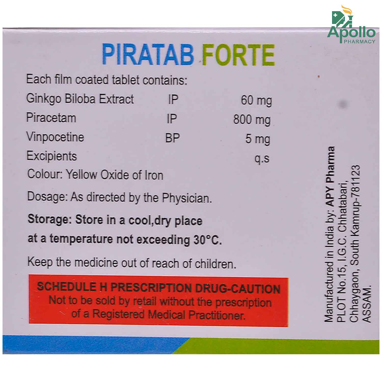 Piratab Forte Tablet 10's Price, Uses, Side Effects, Composition ...