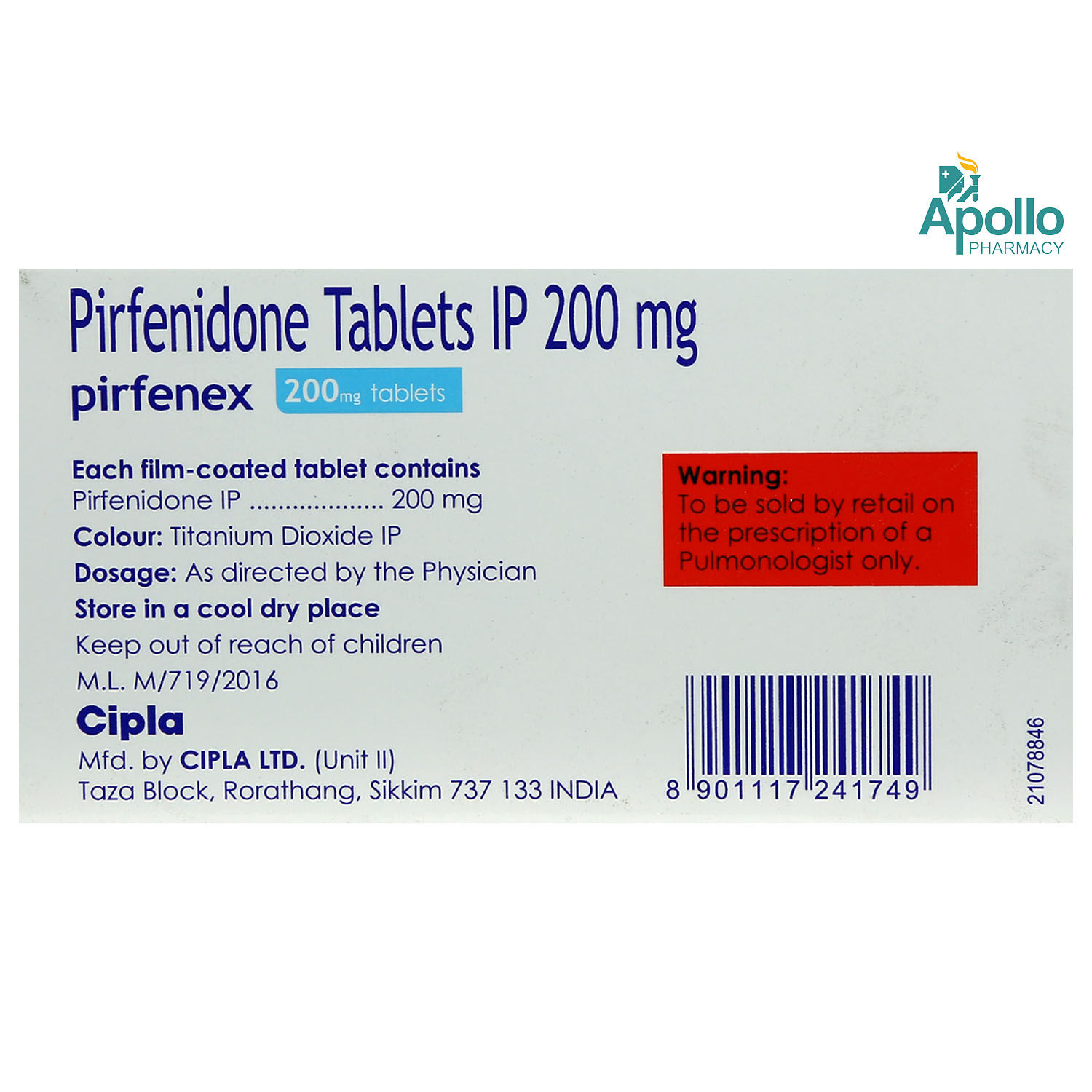 Pirfenex 200 mg Table 15's Price, Uses, Side Effects, Composition ...