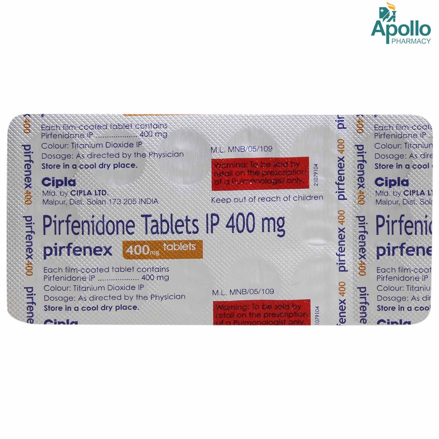 Pirfenex 400 mg Tablet 15's Price, Uses, Side Effects, Composition ...