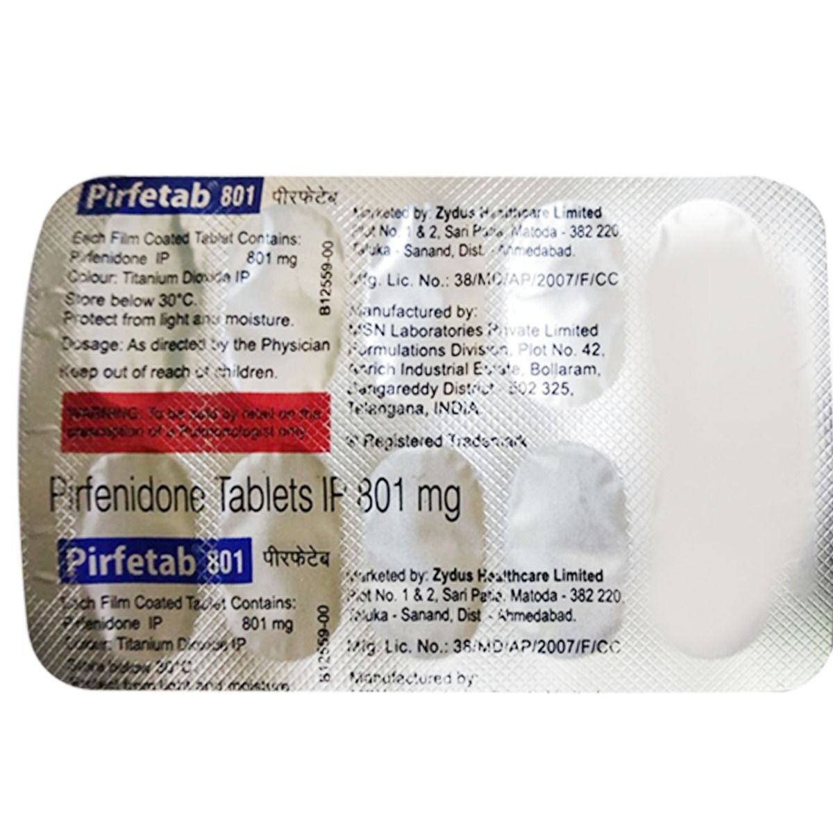 Pirfetab 801 Tablet 10's Price, Uses, Side Effects, Composition ...