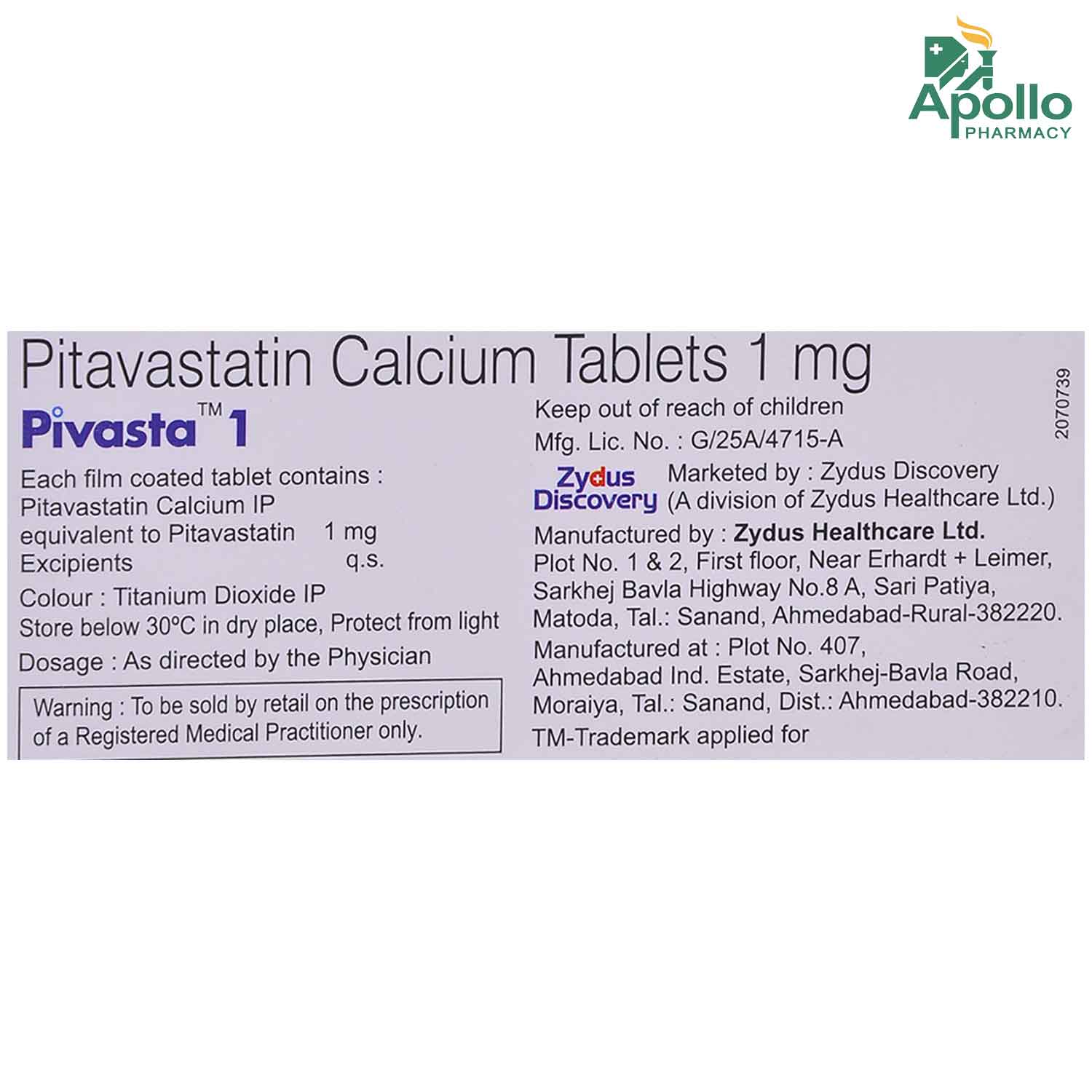 Pivasta 1 Tablet 10's Price, Uses, Side Effects, Composition - Apollo ...