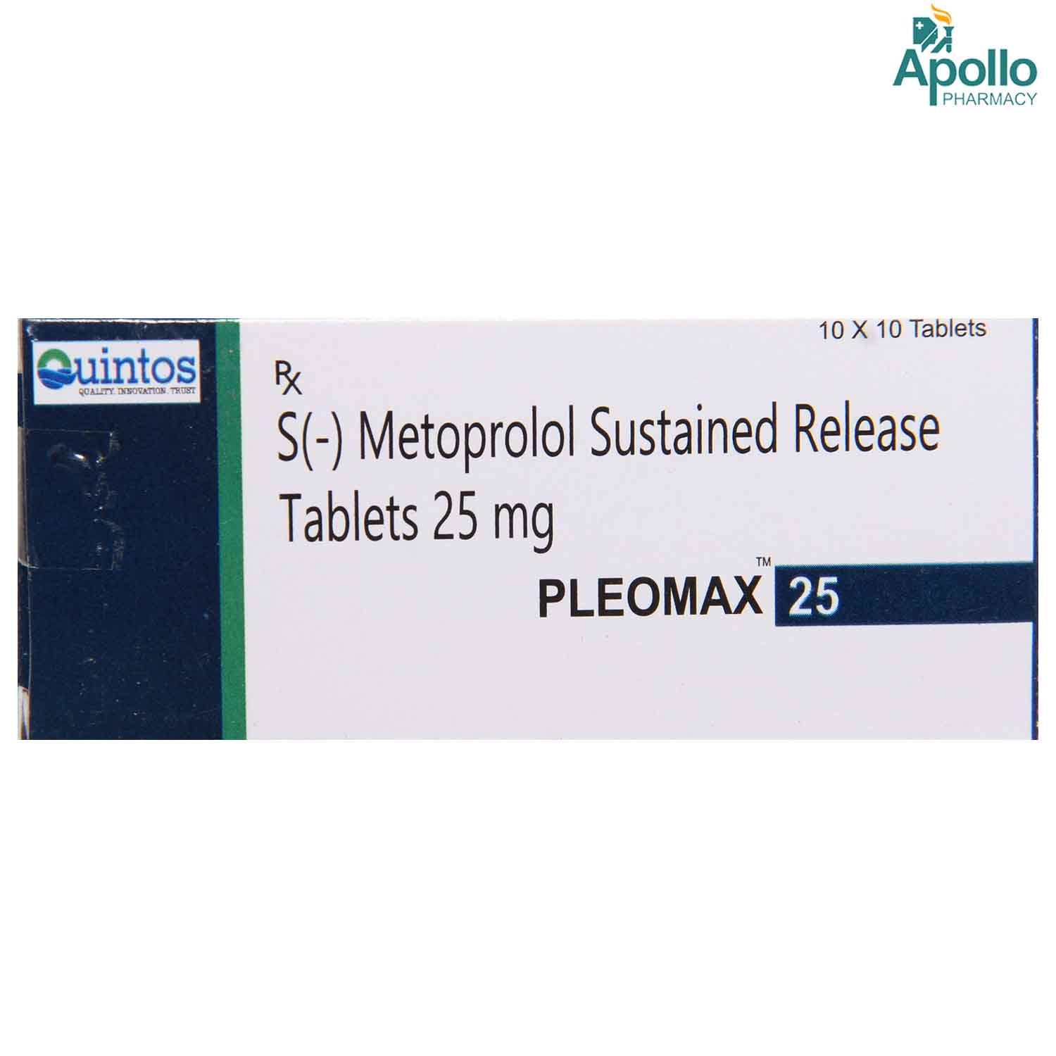 PLEOMAX 25 TABLET 10'S Price, Uses, Side Effects, Composition - Apollo ...