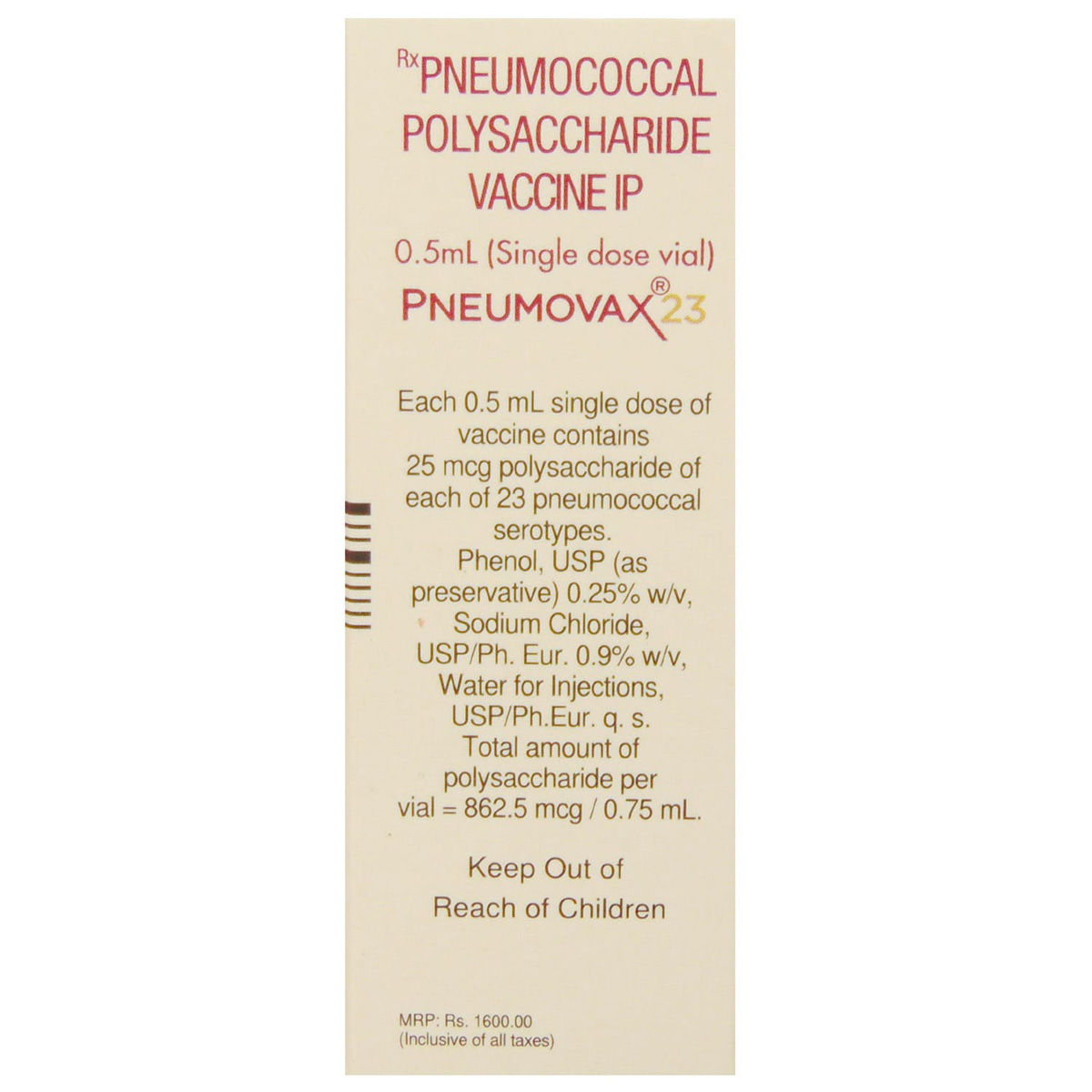 Pneumovax 23 Vaccine 0.5 ml Price, Uses, Side Effects, Composition ...