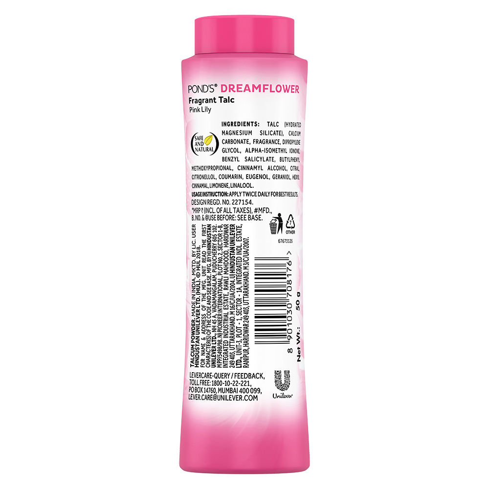 Ponds Dreamflower Fragrant Pink Lily Talc Powder, 50 gm Price, Uses ...