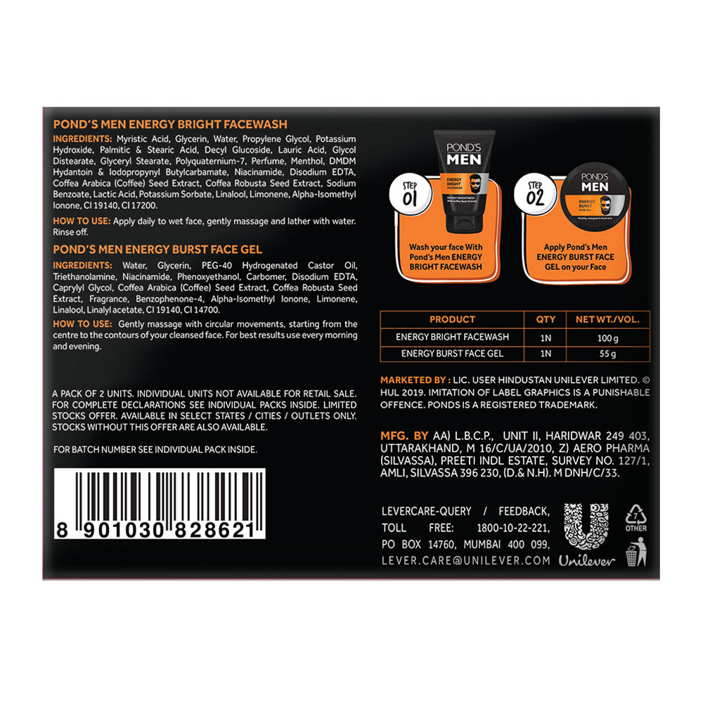 Ponds Men Energy Bright Facewash, 50 gm Price, Uses, Side Effects ...