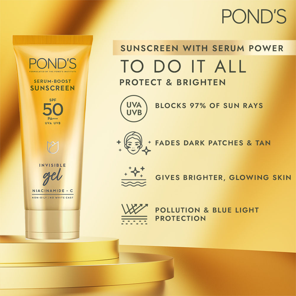 POND'S Serum Boost SPF 50 PA+++ Sunscreen Invisible Gel, 50 gm Price, Uses, Side Effects ...