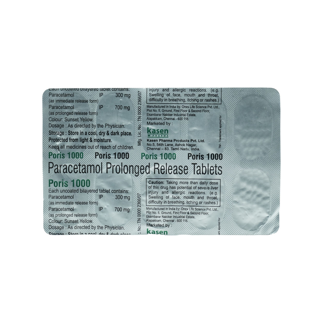 Poris 1000 mg Tablet 10's Price, Uses, Side Effects, Composition ...
