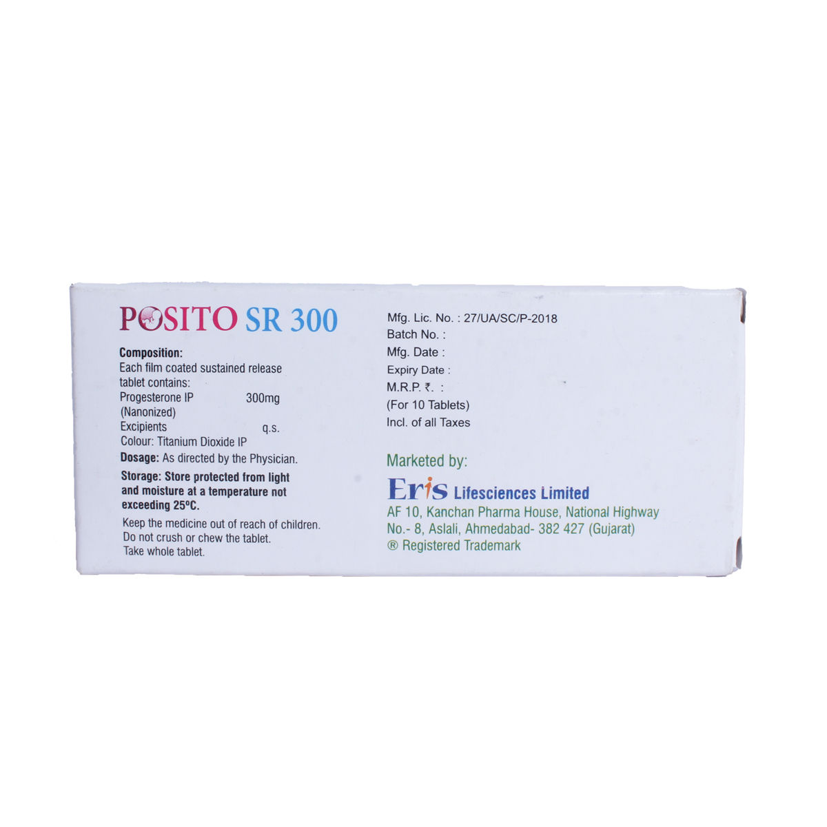 Posito SR 300 Tablet 10's Price, Uses, Side Effects, Composition ...