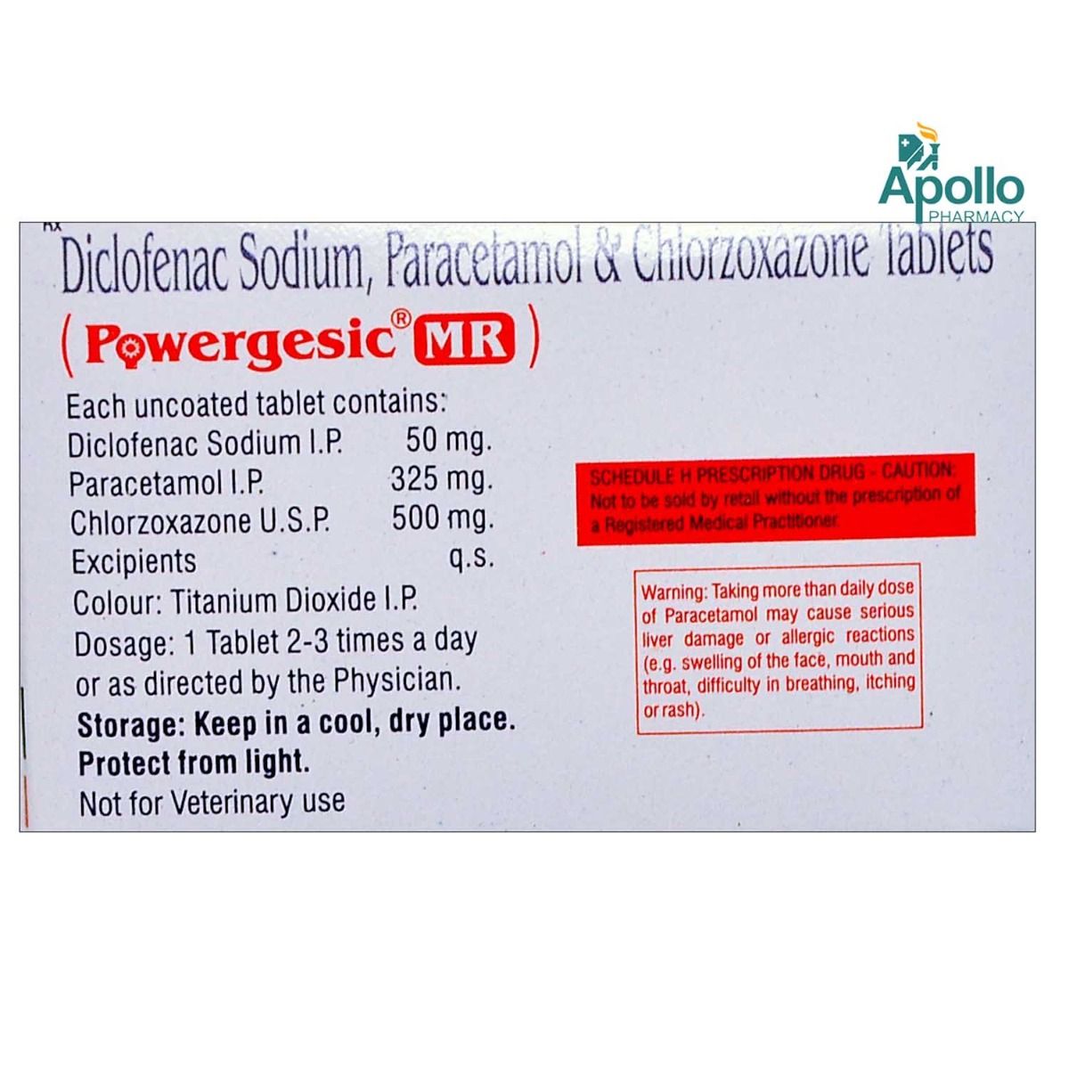 Powergesic MR Tablet 10's Price, Uses, Side Effects, Composition - Apollo Pharmacy
