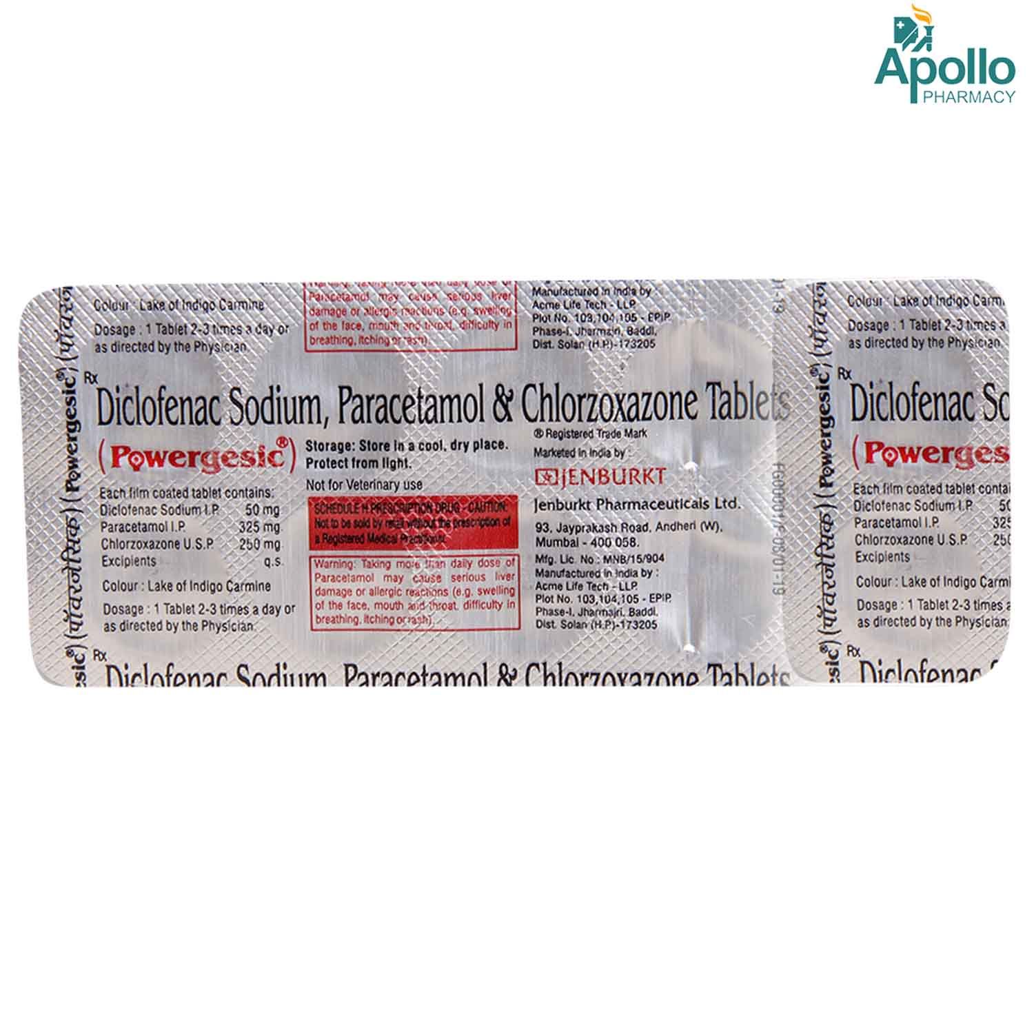 Powergesic Tablet 10's Price, Uses, Side Effects, Composition - Apollo Pharmacy