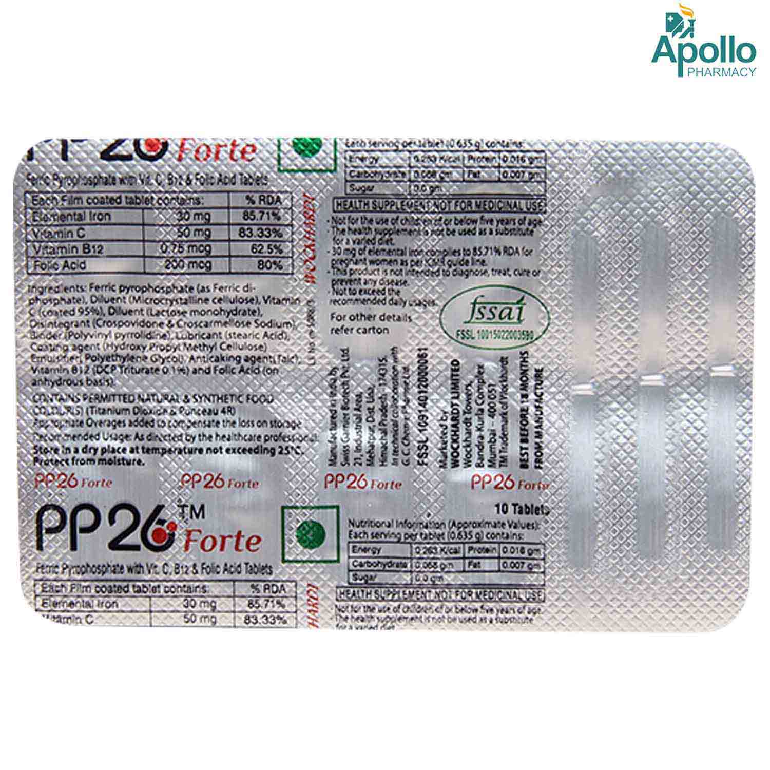 PP 26 Forte Tablet 10's Price, Uses, Side Effects, Composition - Apollo ...